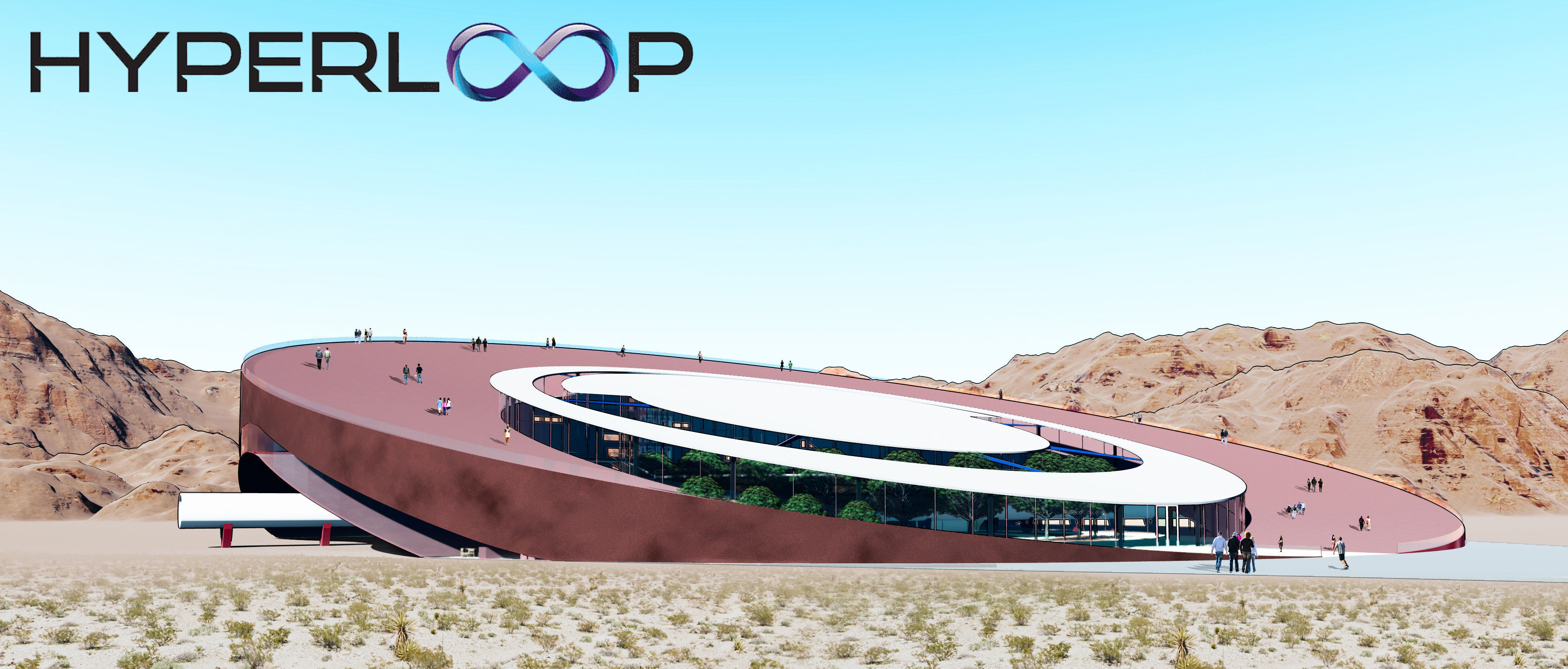 HYPERLOOP DESERT CAMPUS 3D model animated | CGTrader