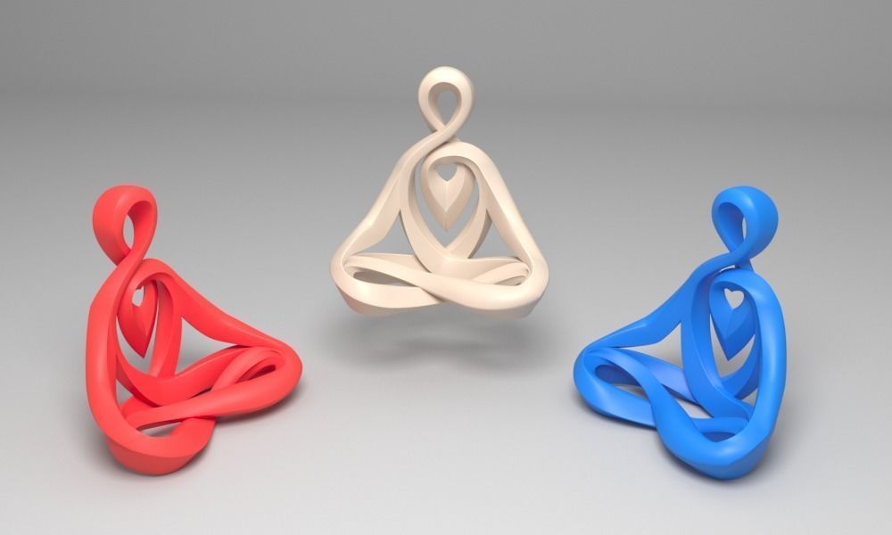 Lotus man 2 with heart 3D model 3D printable | CGTrader