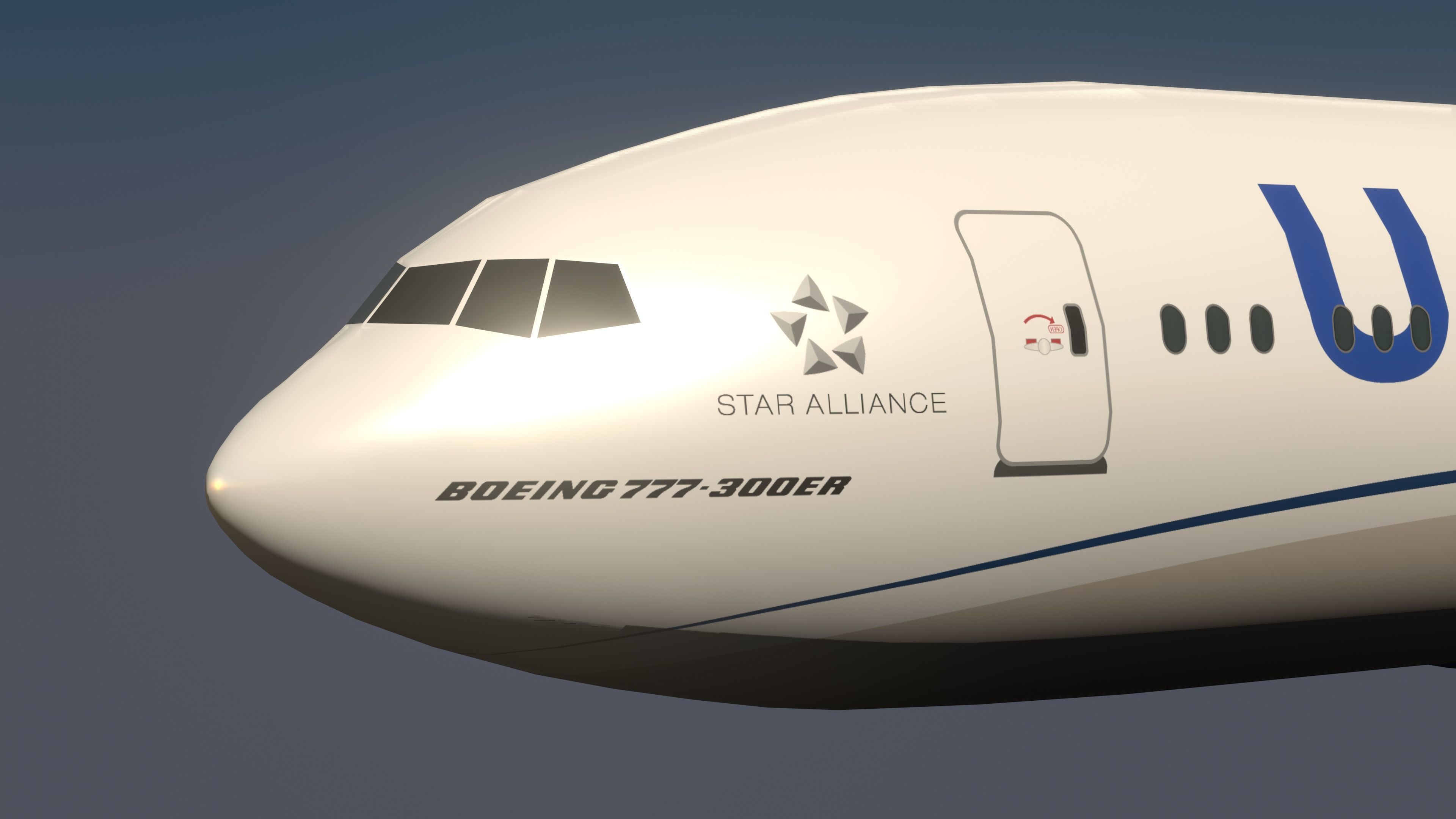 United Boeing 777-300ER 3D model | CGTrader