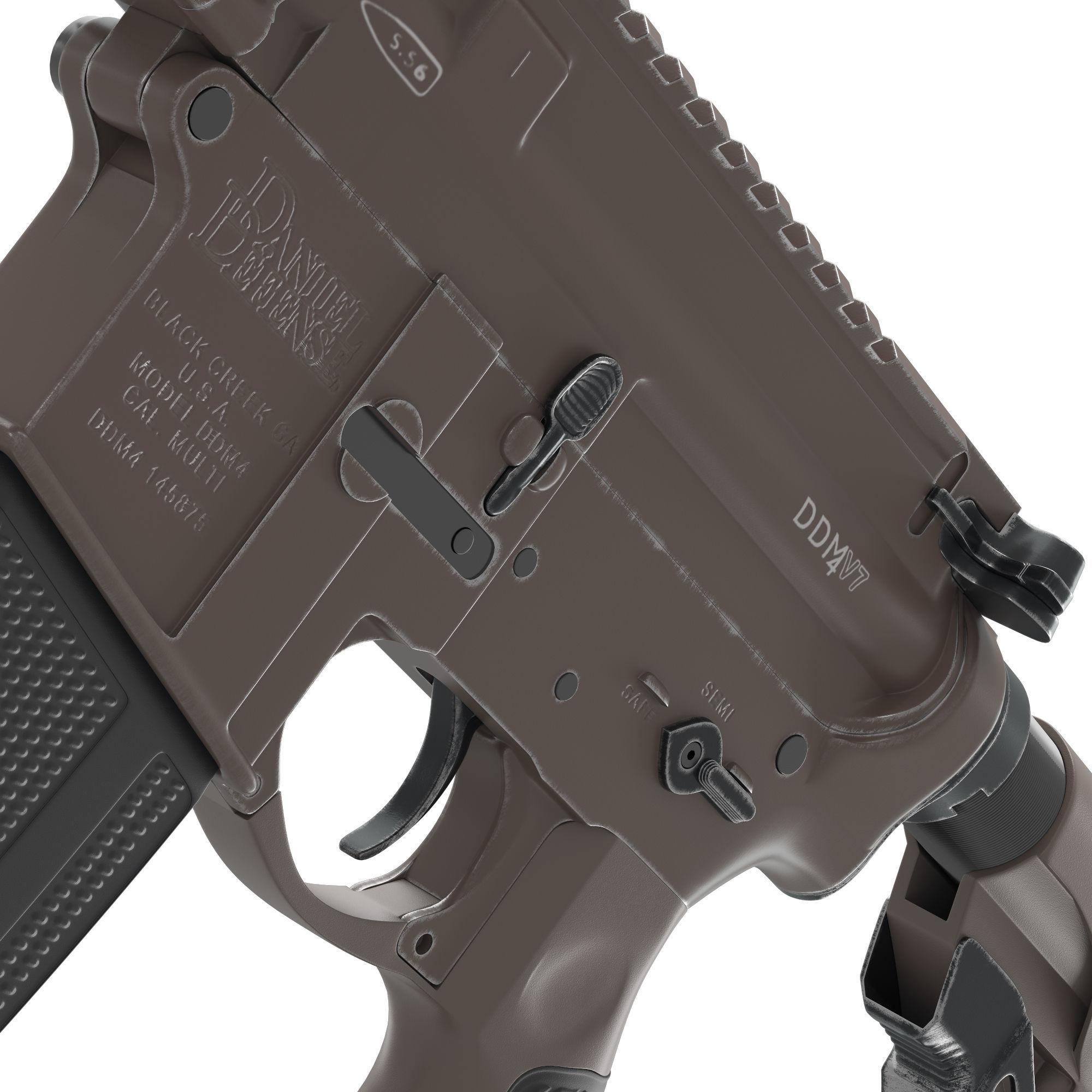 3d model DDM4V7 rifle - tan 3D model | CGTrader