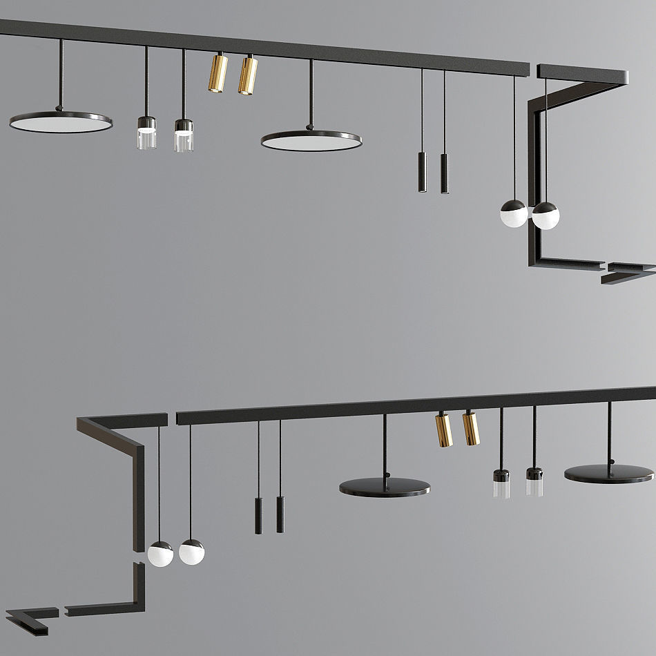 Modules Ceiling Track Light Collection 3D model | CGTrader