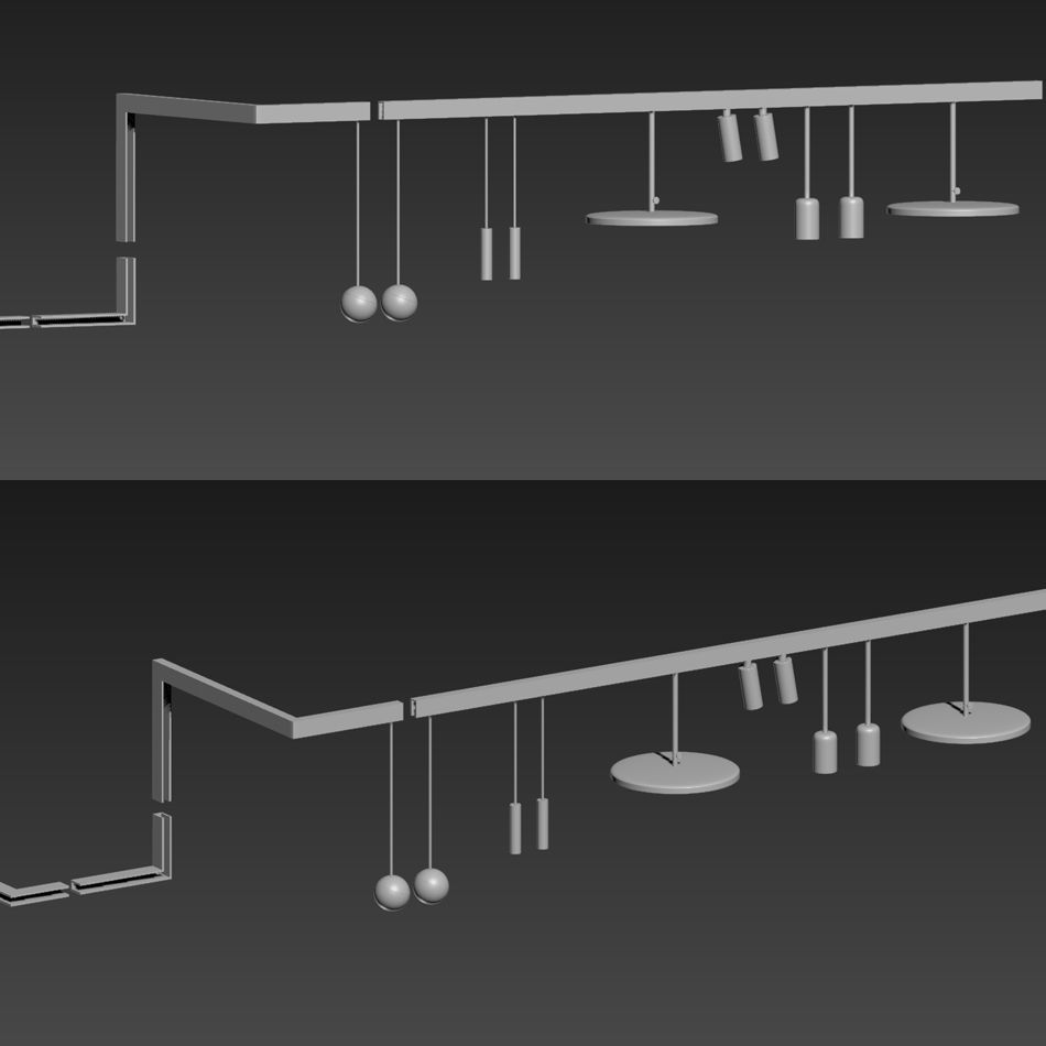 Modules Ceiling Track Light Collection 3D model | CGTrader