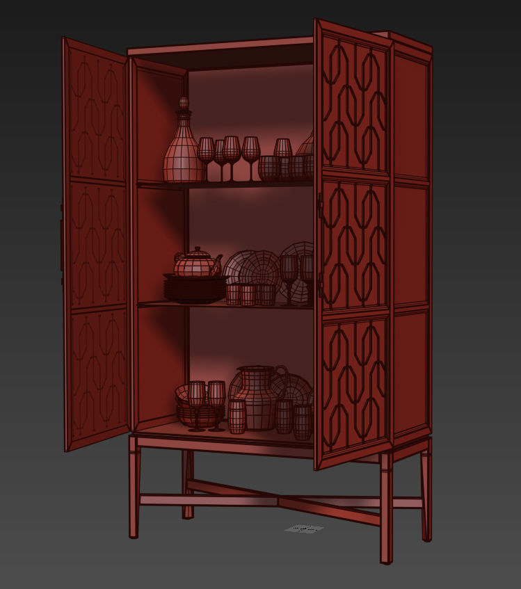 Showcase Ensemble Display Cabinet by Carson 3D model | CGTrader