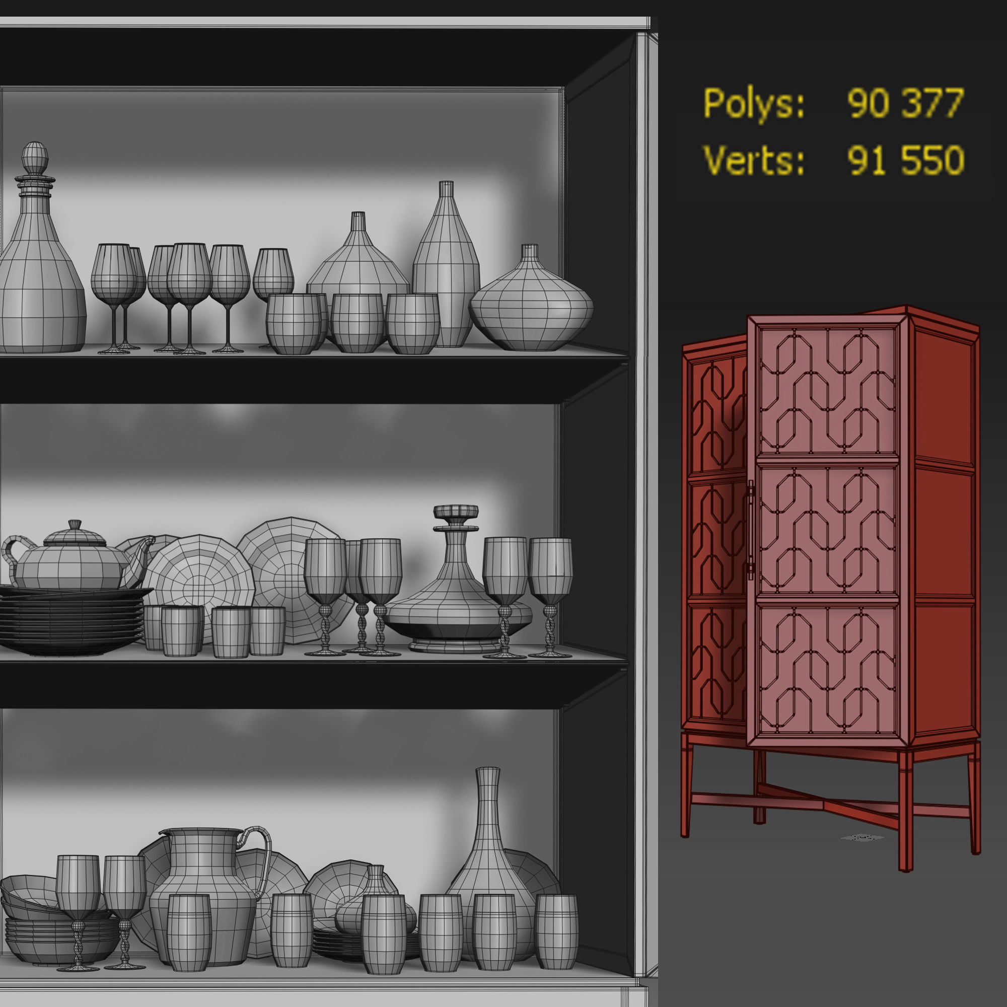 Showcase Ensemble Display Cabinet by Carson 3D model | CGTrader