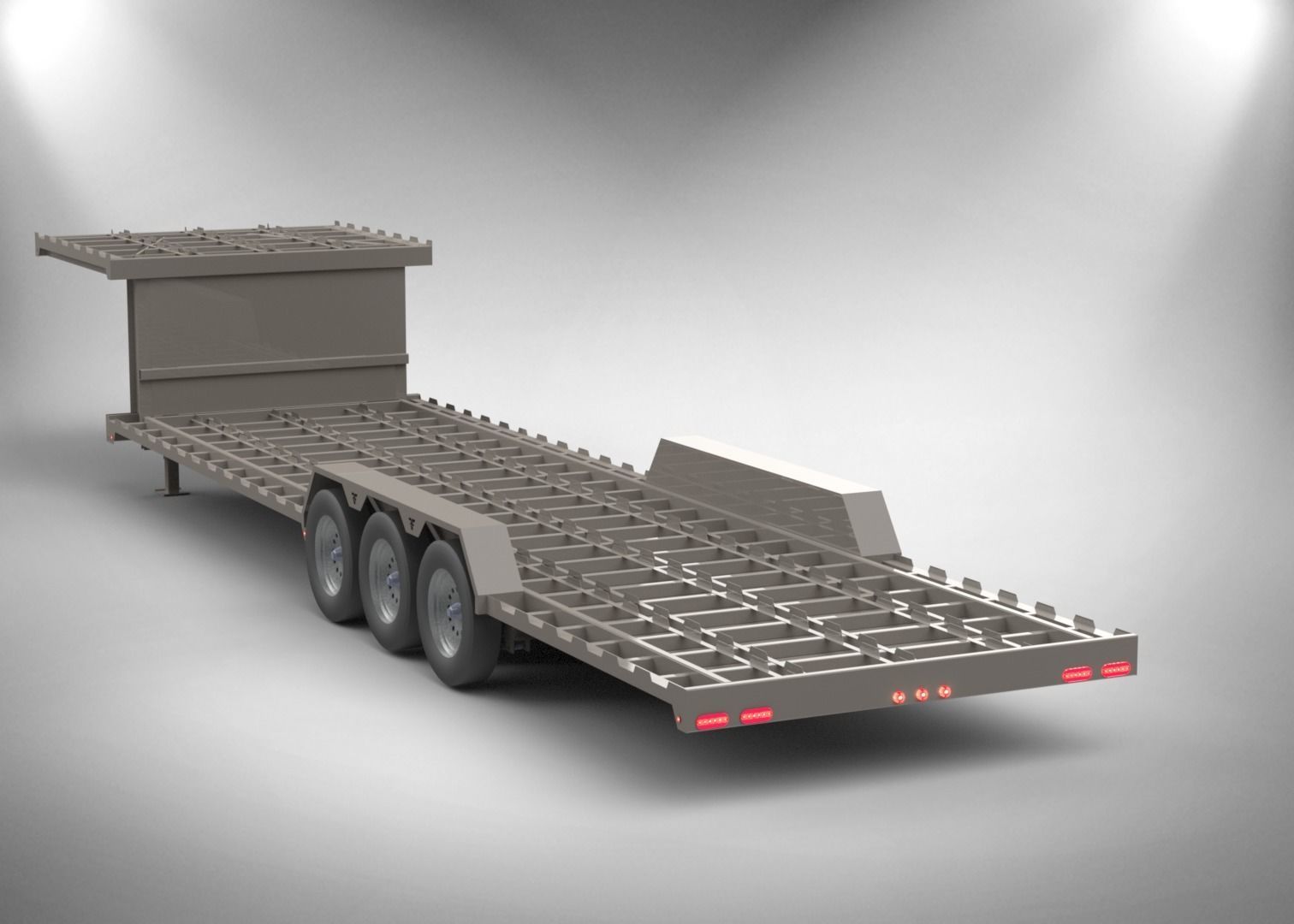 Trailer flatbed - flatbed free 3D model | CGTrader