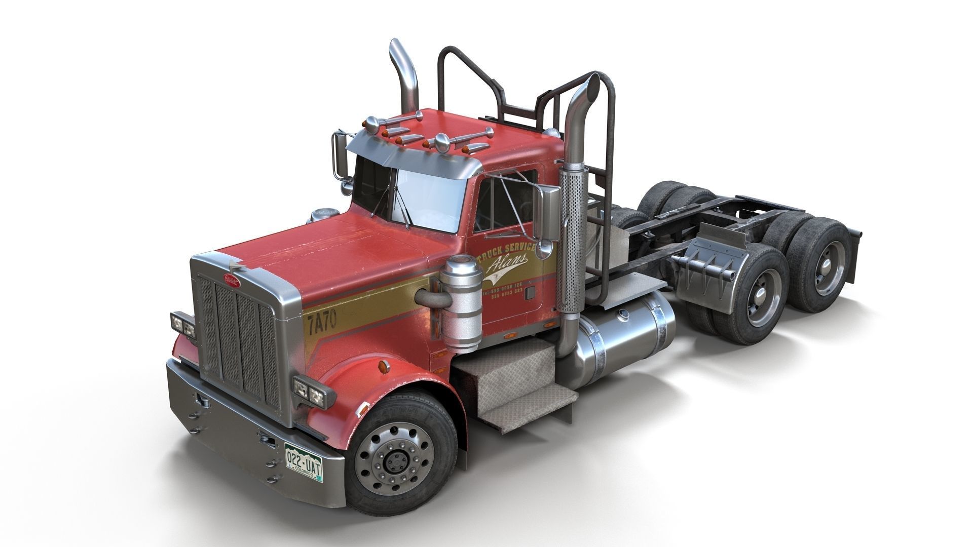 3D model Peterbilt 359 log trailer VR / AR / low-poly | CGTrader