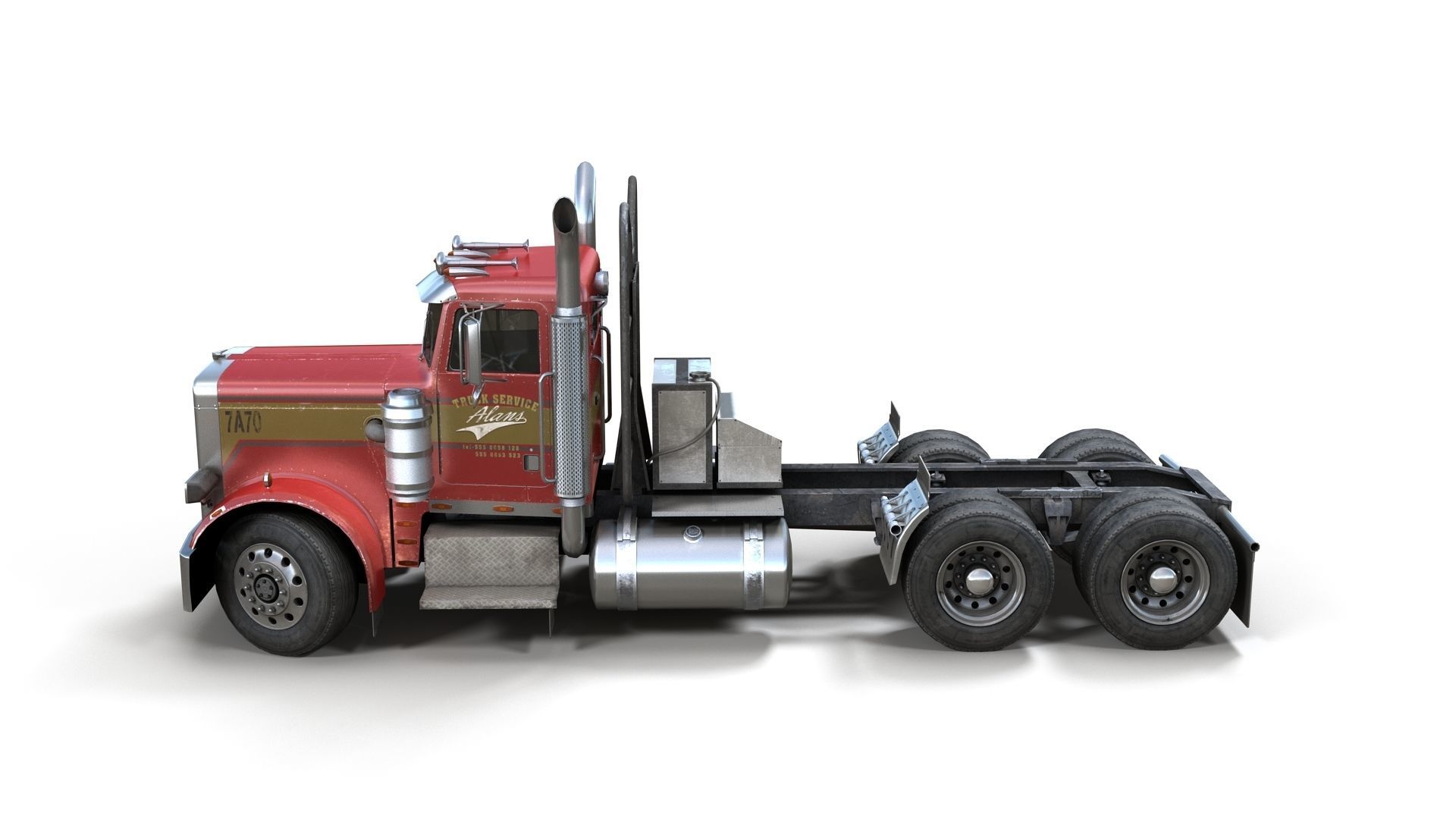 3D model Peterbilt 359 log trailer VR / AR / low-poly | CGTrader