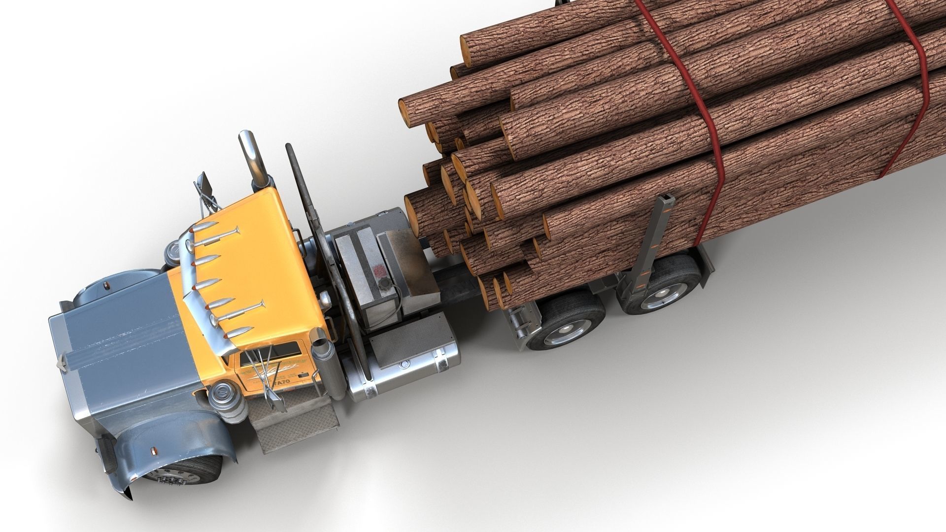 3D model Peterbilt 359 log trailer VR / AR / low-poly | CGTrader