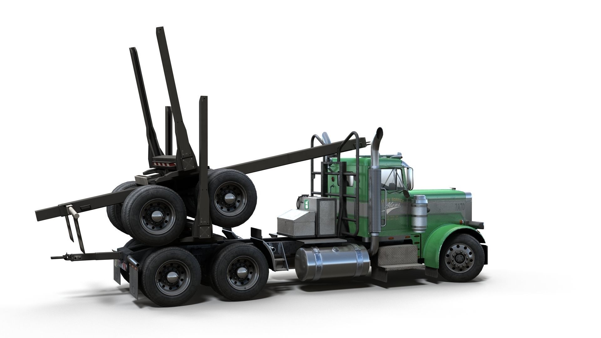 3D model Peterbilt 359 log trailer VR / AR / low-poly | CGTrader