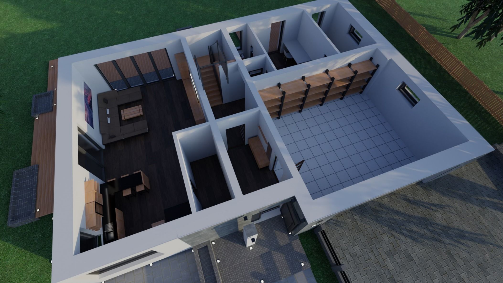 Modern house exterior and interior 3D model | CGTrader