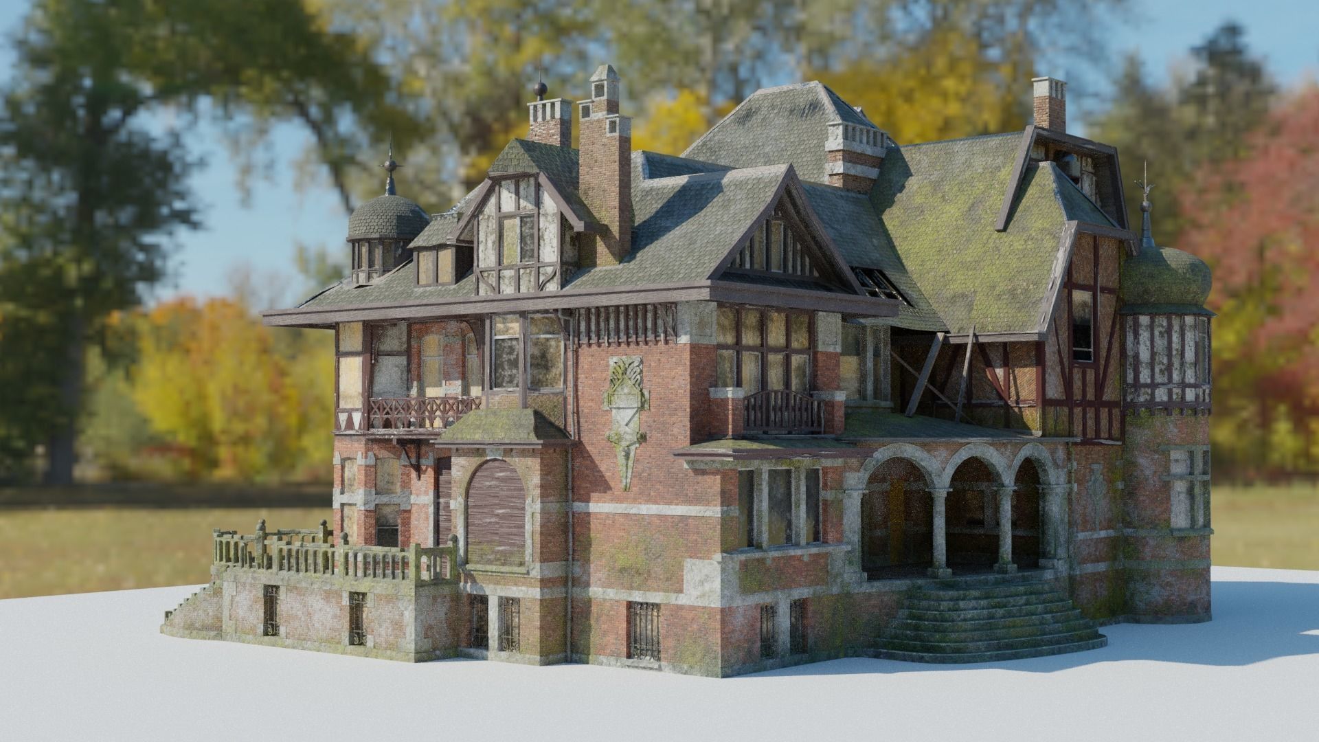 Abandoned Mansion - Pbr 3D model | CGTrader