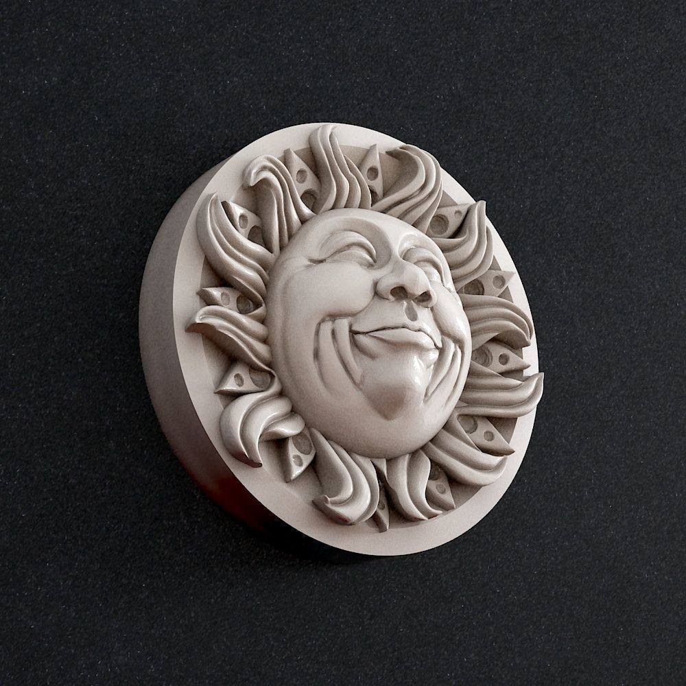 Jewelry pendant Sun Face mask 3D model 3D printable | CGTrader