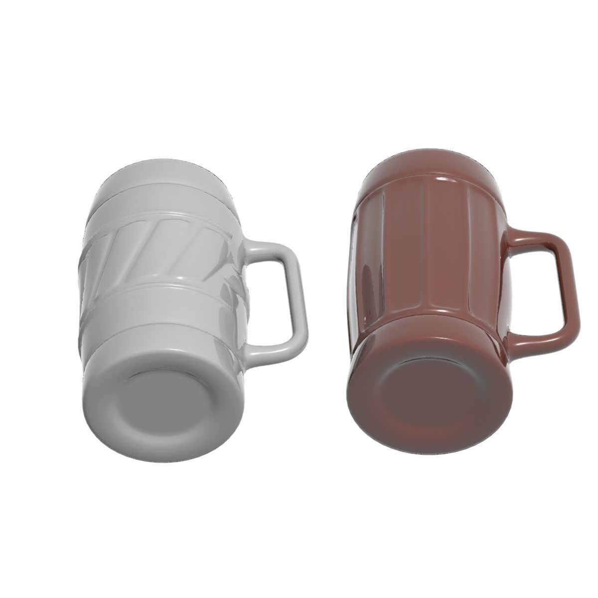 Two glazed ceramic beer mugs 3D model | CGTrader