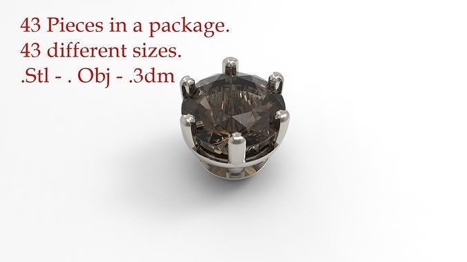 Jewelry Prong Head Set Package 049 3D model 3D printable | CGTrader