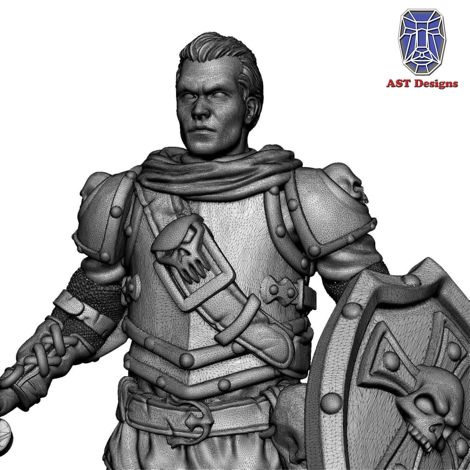 Fantasy character 1-0 warrior Miniature 3D model 3D printable | CGTrader