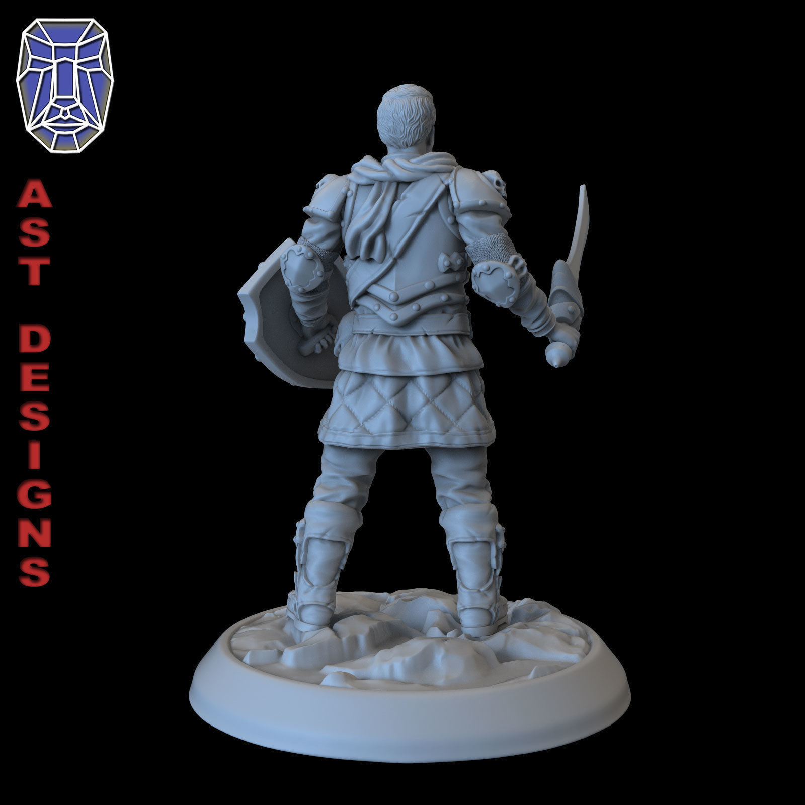 Fantasy character 1-0 warrior Miniature 3D model 3D printable | CGTrader