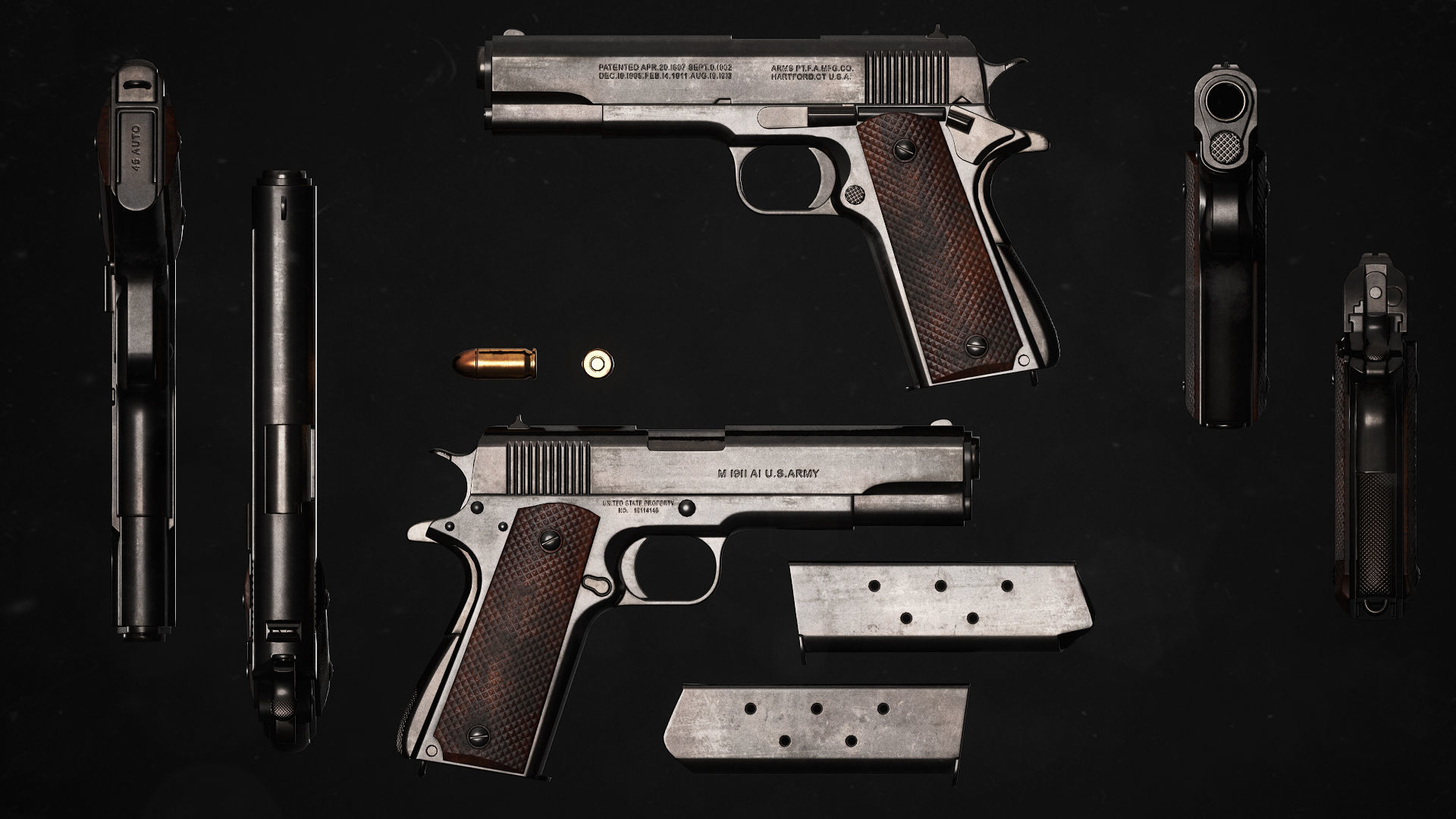 3D model M1911 pistol VR / AR / low-poly | CGTrader