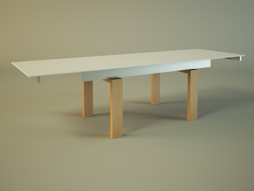 Table with wooden legs 3D model | CGTrader