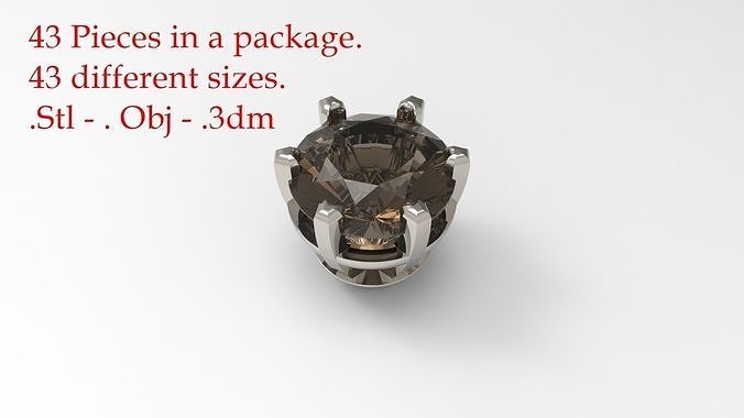 Jewelry Prong Head Set Package 067 3D model 3D printable | CGTrader