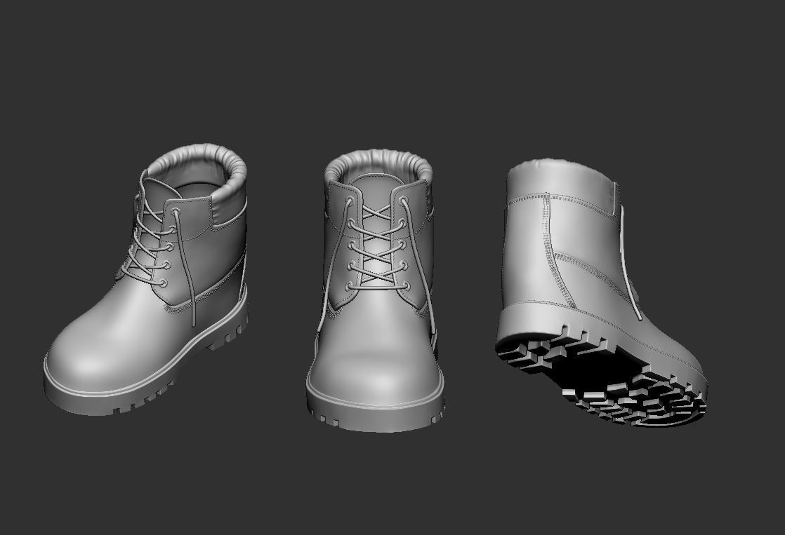 3D model Boots Low Poly leather boot VR / AR / low-poly | CGTrader