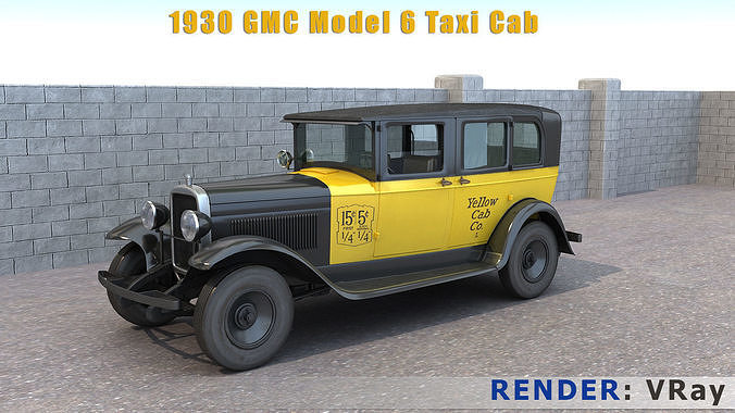 1930 Gmc Model 6 Taxi Cab 3D model | CGTrader