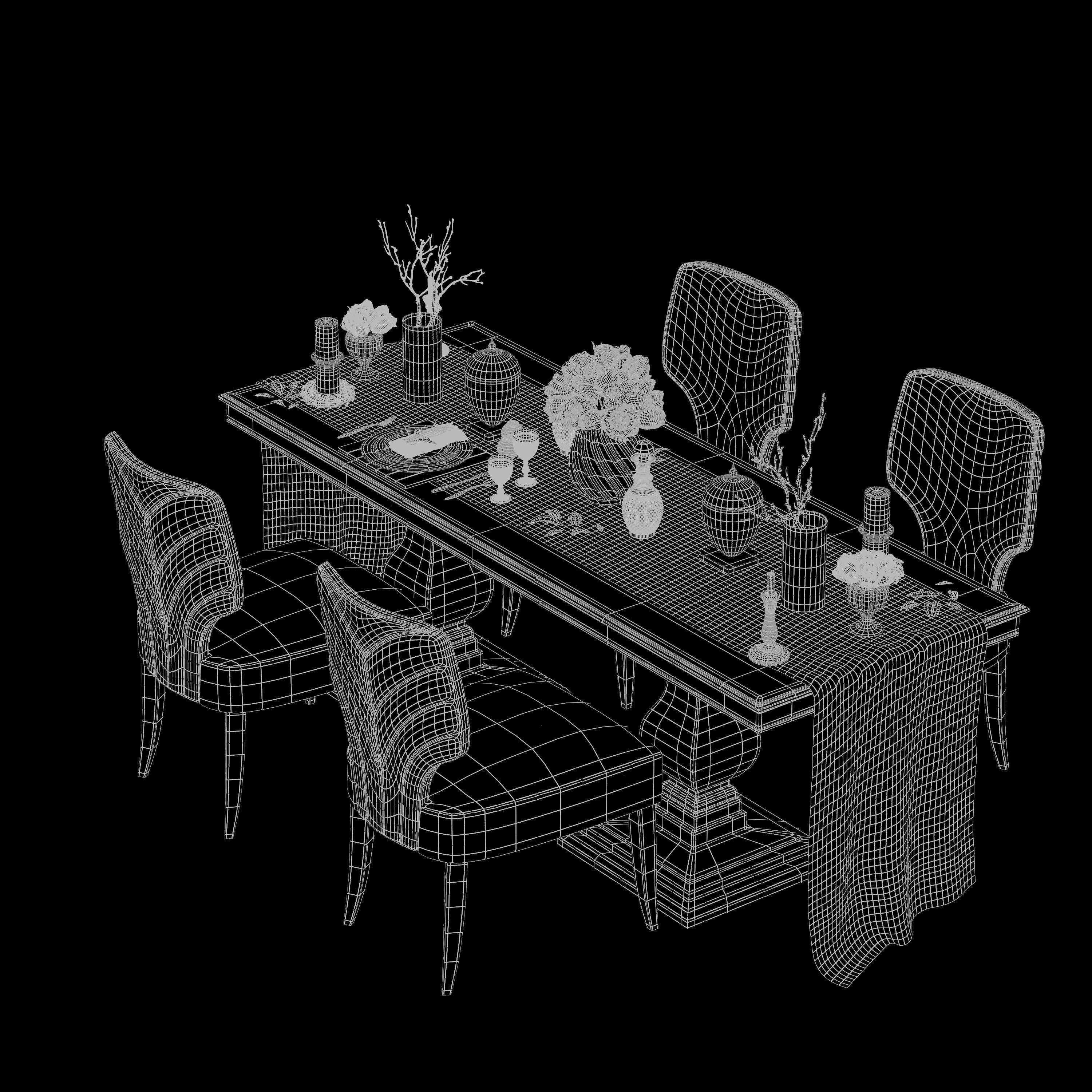 Tenarchstudio Dining Table-Decor Render Ready Vray - Corona 3D model ...
