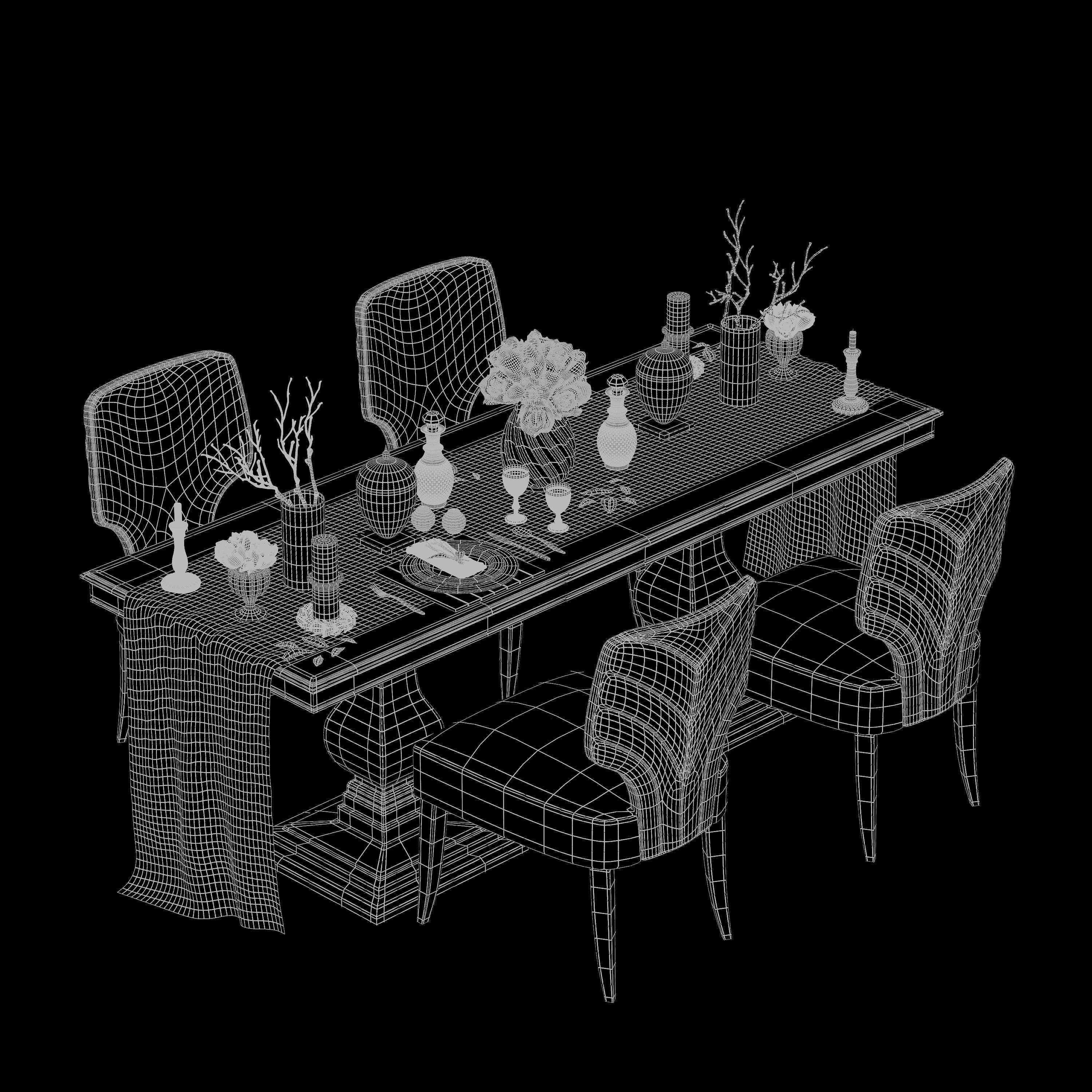Tenarchstudio Dining Table-Decor Render Ready Vray - Corona 3D model ...
