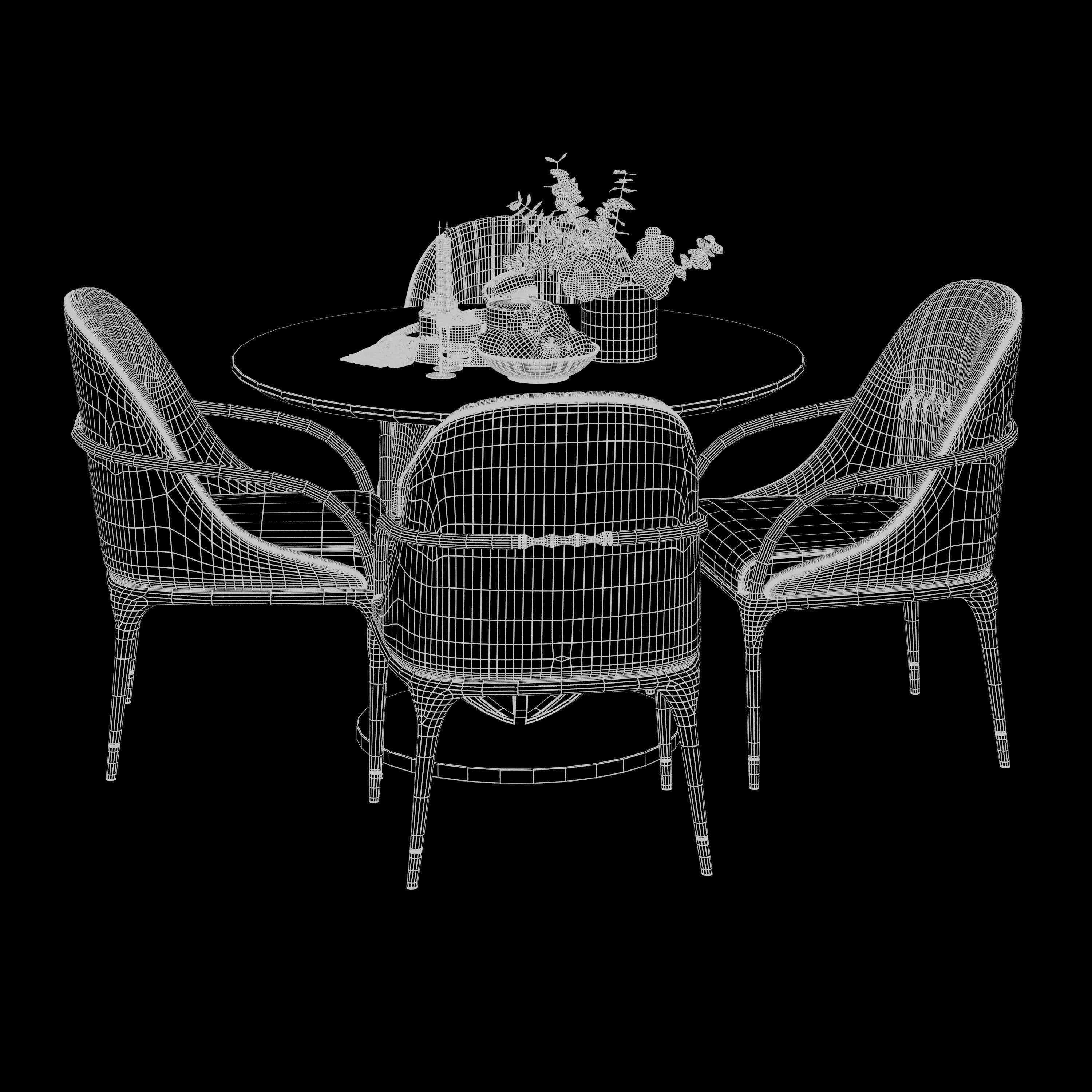 DiningVioletBlue Render Ready Vray-Corona 3D model | CGTrader