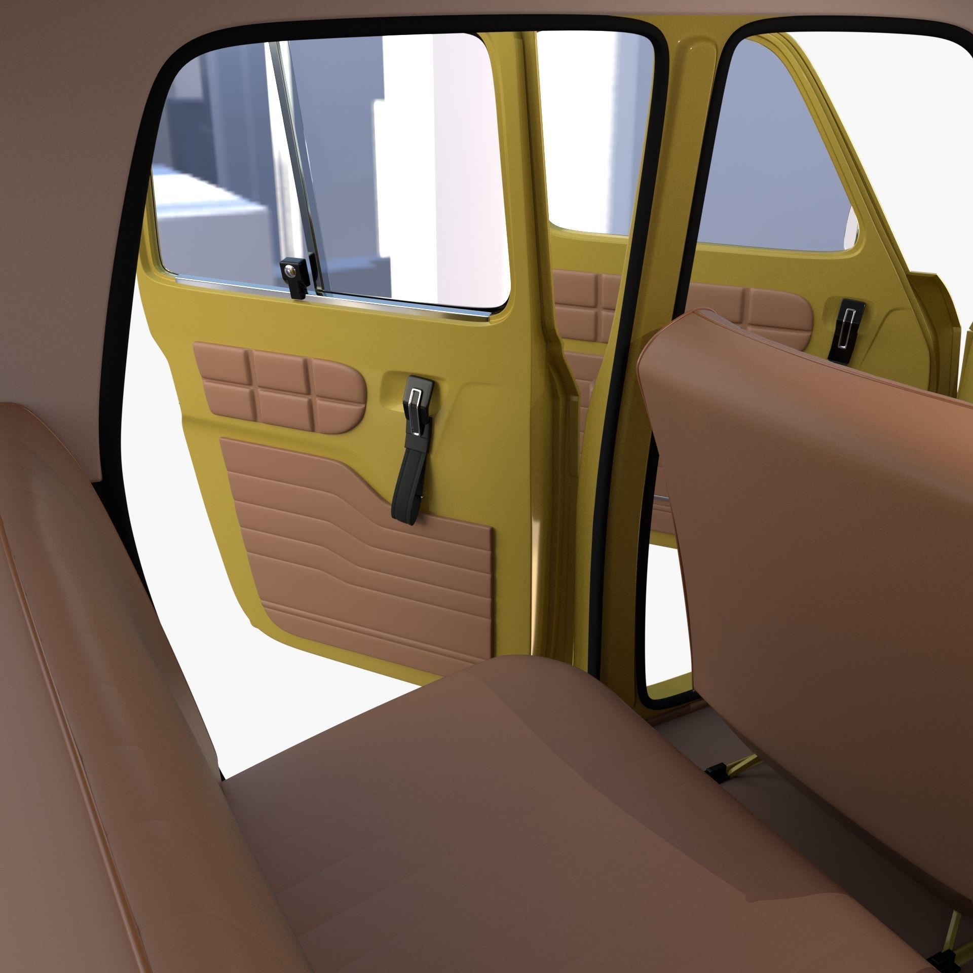 Generic 60s European Car with Interior 3D model | CGTrader