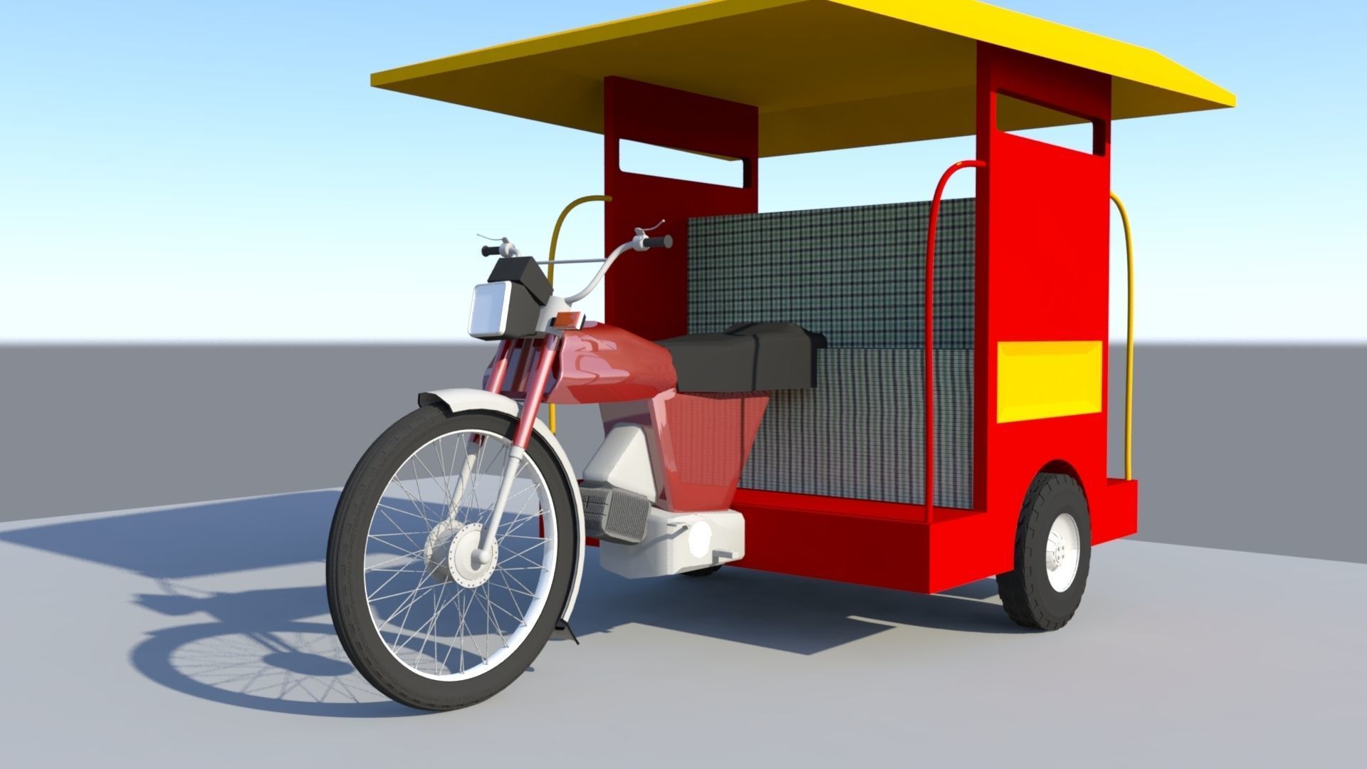 Qinqi Rickshaw 3D model | CGTrader
