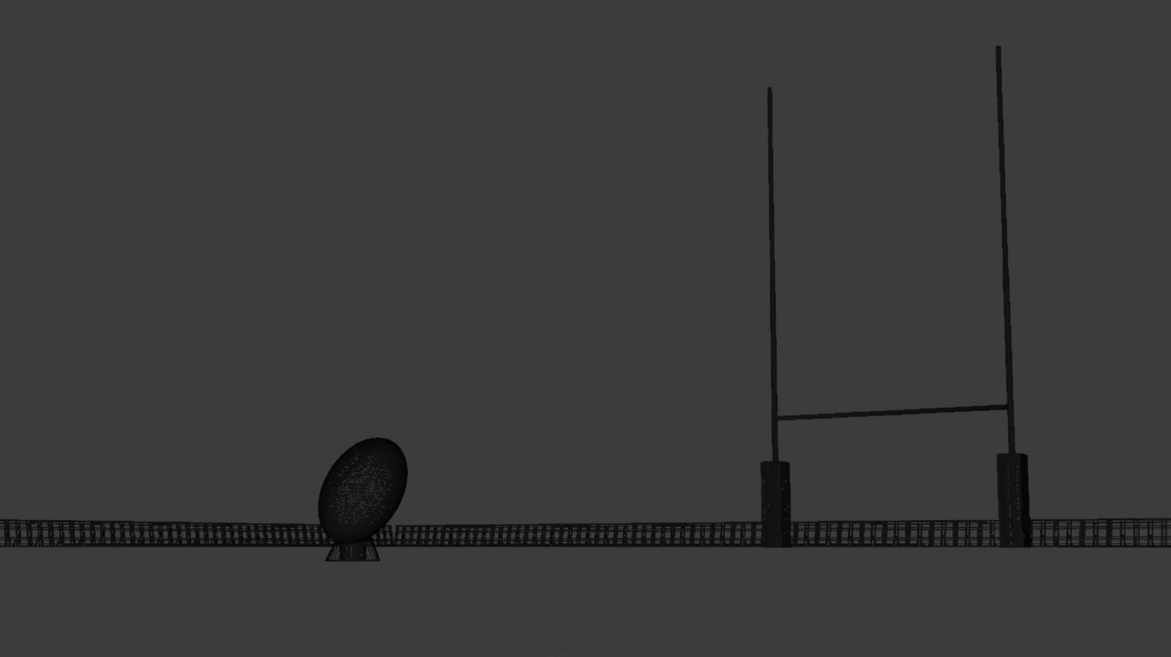 rugby field with goals 3D model | CGTrader