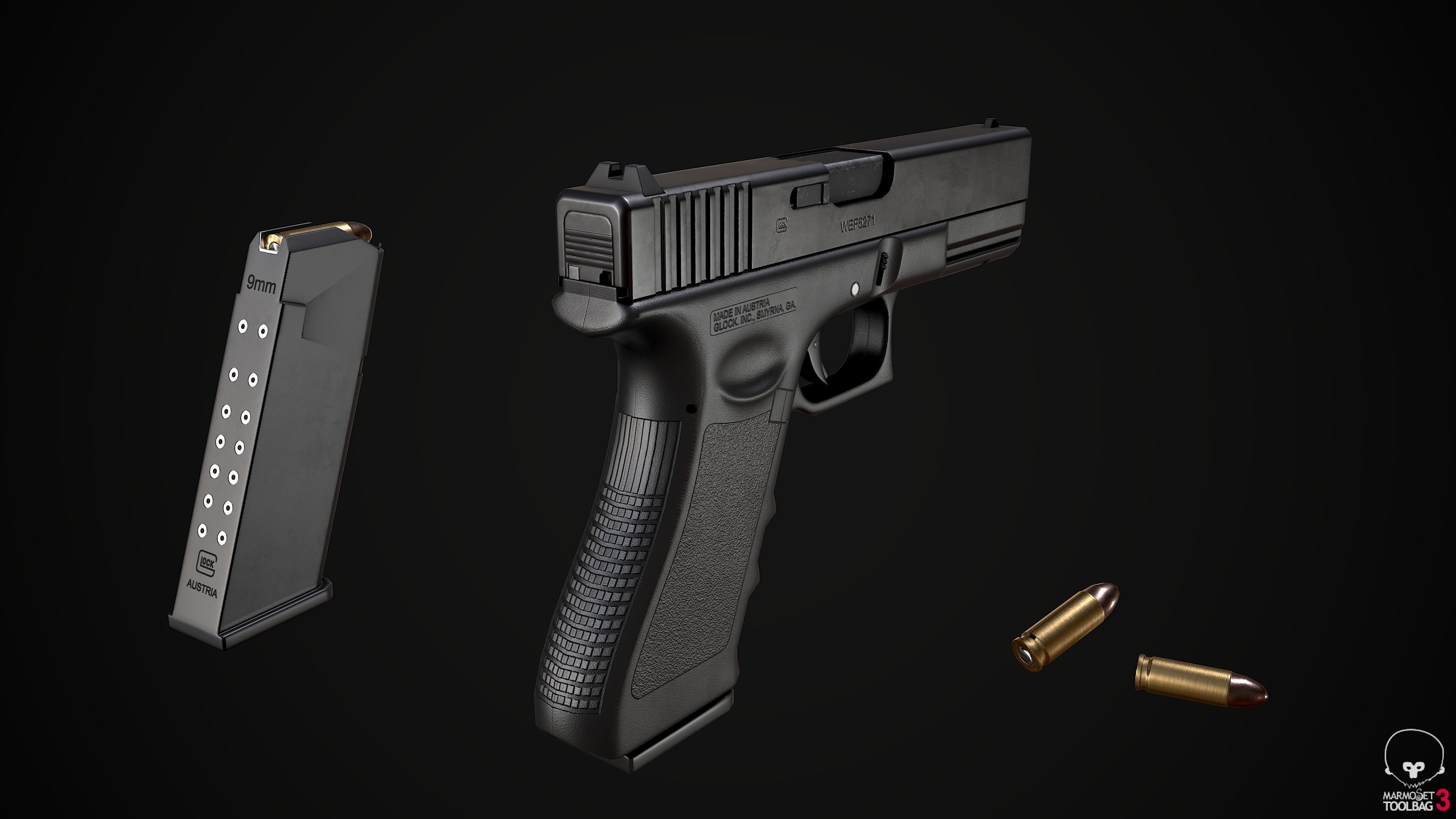 3D model Glock 18 gameready asset with textures VR / AR / low-poly ...
