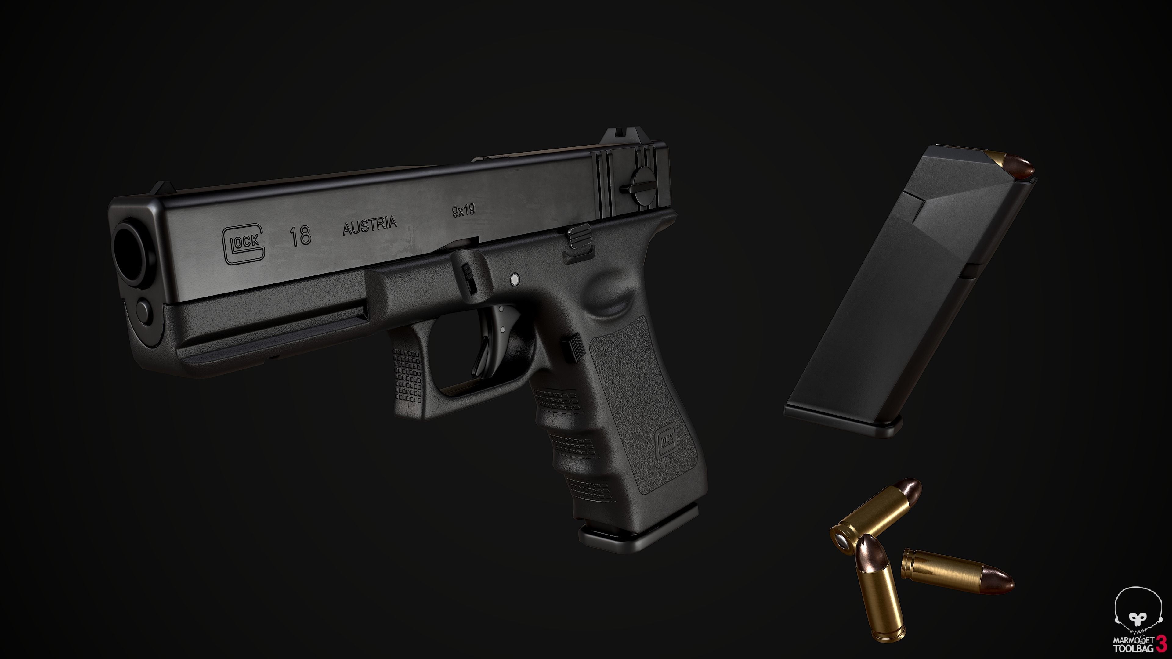 3D model Glock 18 gameready asset with textures VR / AR / low-poly | CGTrader