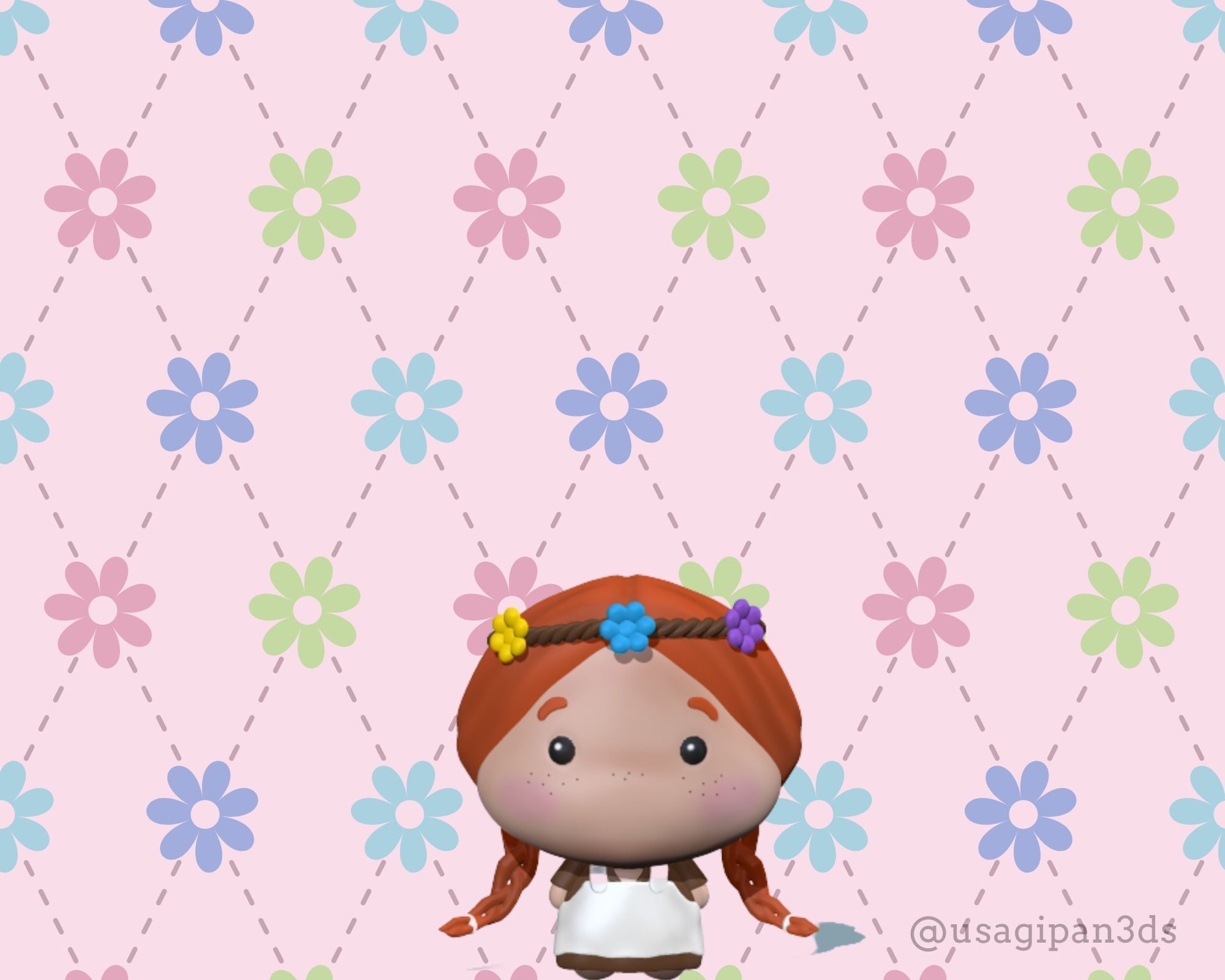 A cute Anne Fanart to decorate and play 3D model 3D printable | CGTrader