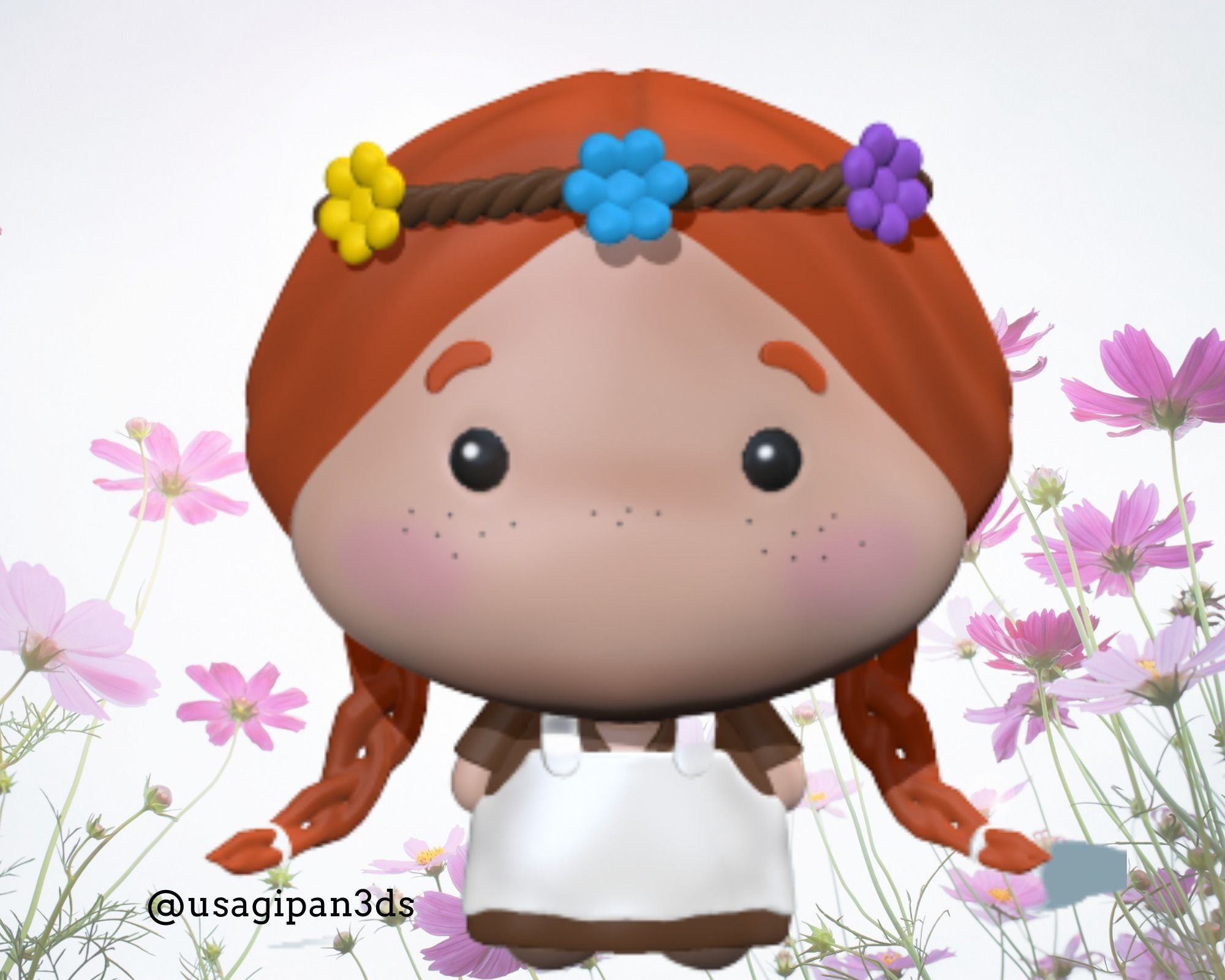A cute Anne Fanart to decorate and play 3D model 3D printable | CGTrader