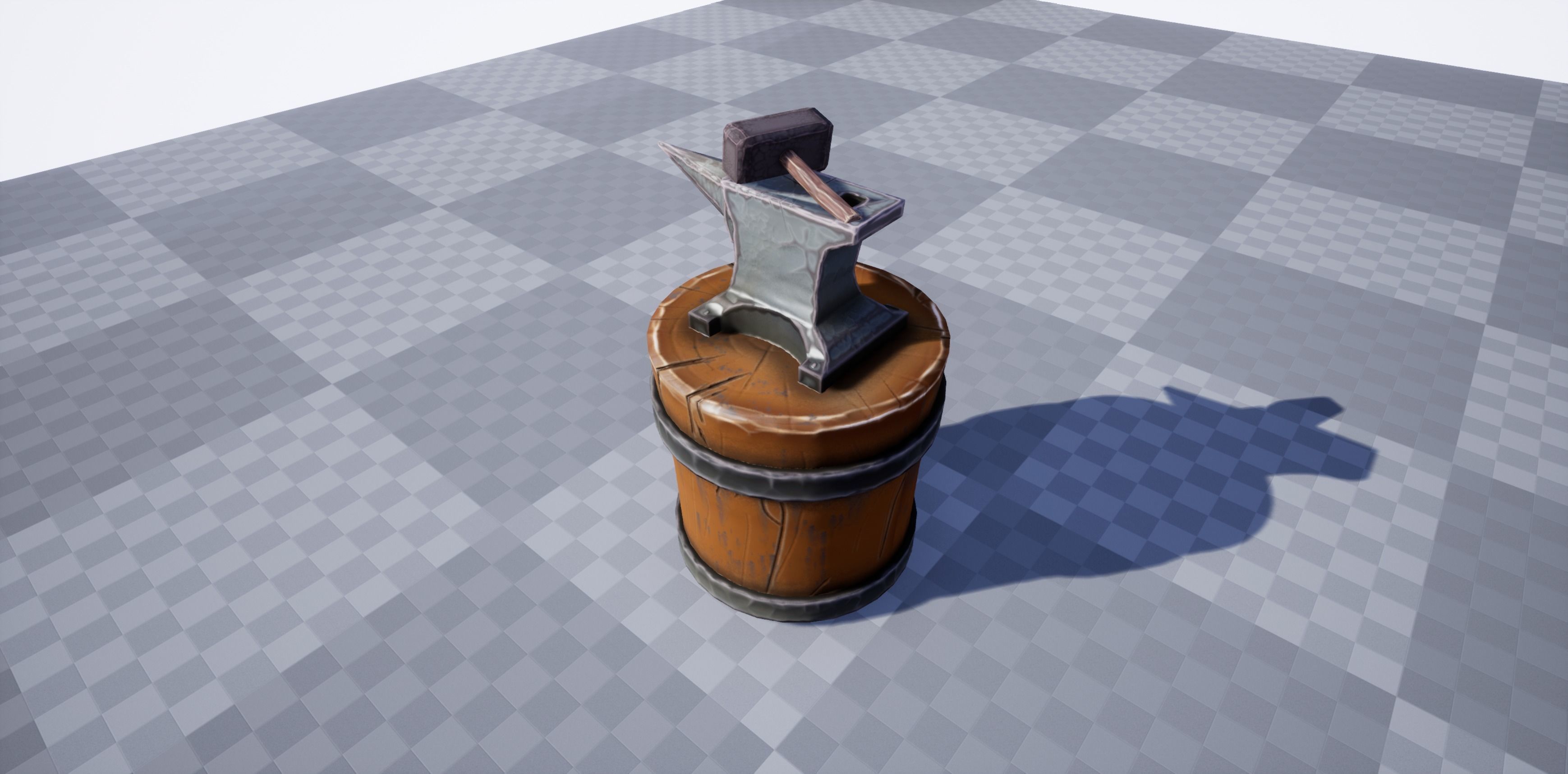 3D model Stylized Anvil with Hammer VR / AR / low-poly | CGTrader