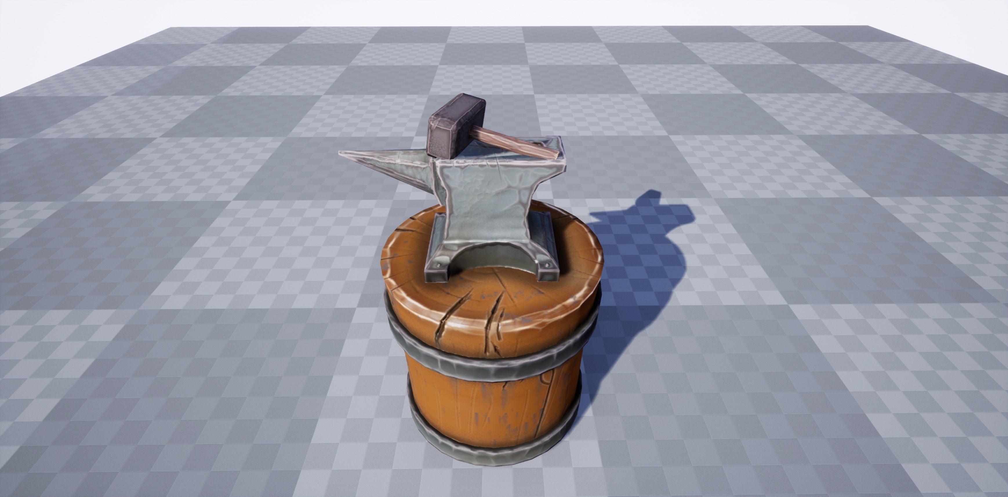 3D model Stylized Anvil with Hammer VR / AR / low-poly | CGTrader