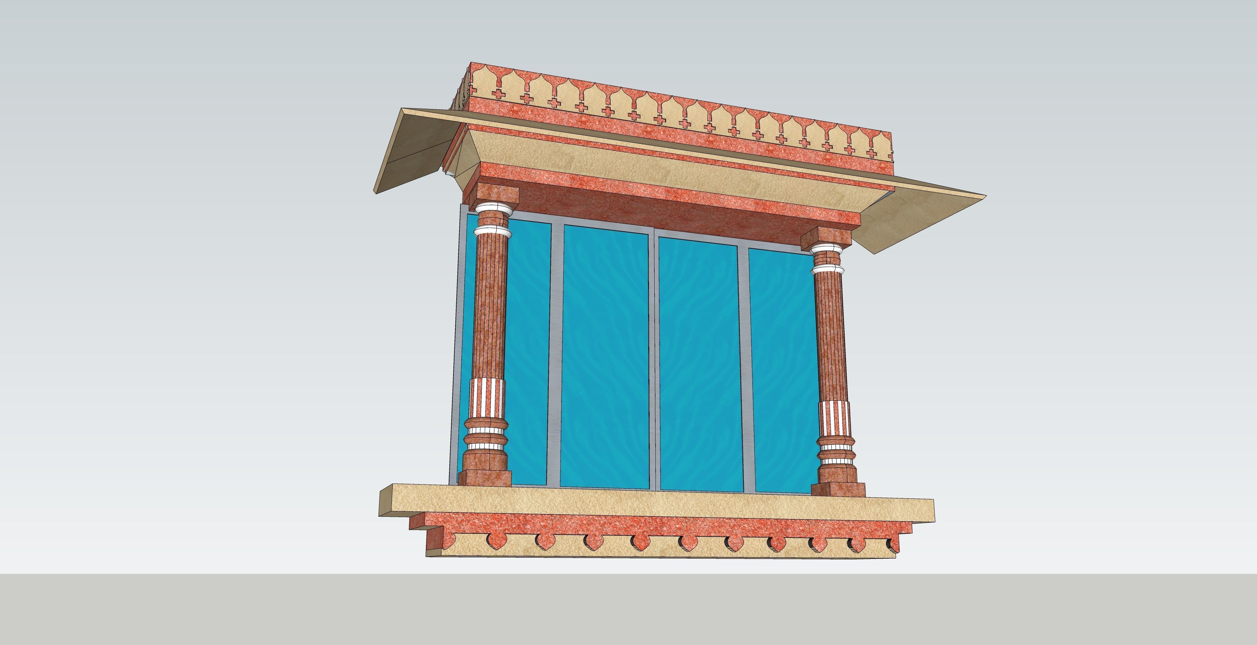 3D model indian jodhpuri stone jharokha 3d modal VR / AR / low-poly ...