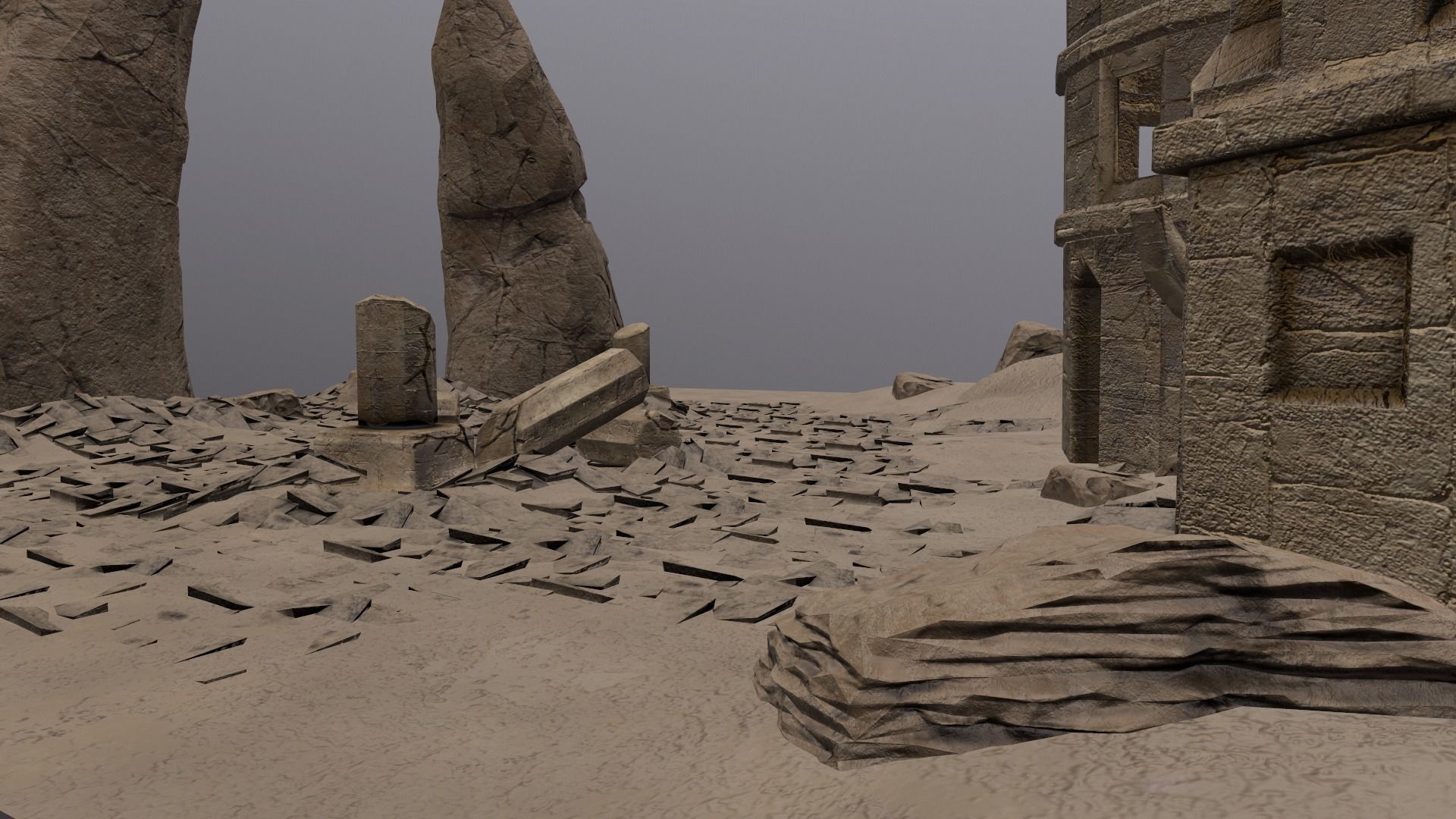 3D model 3d model Ruins in the desert VR / AR / low-poly | CGTrader