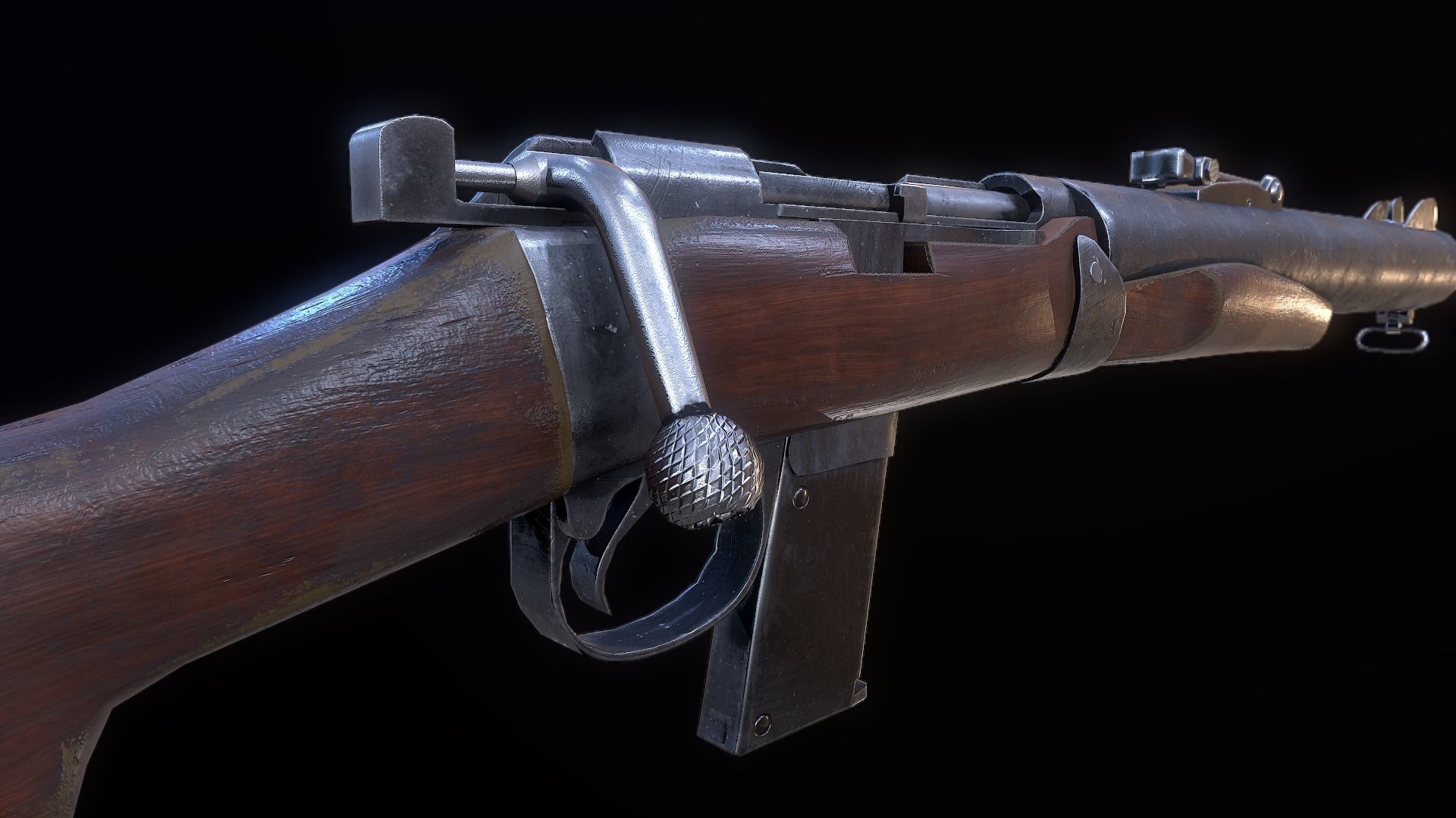 3D model De Lisle British WW2 Rifle PBR Low-poly 3D model VR / AR / low ...