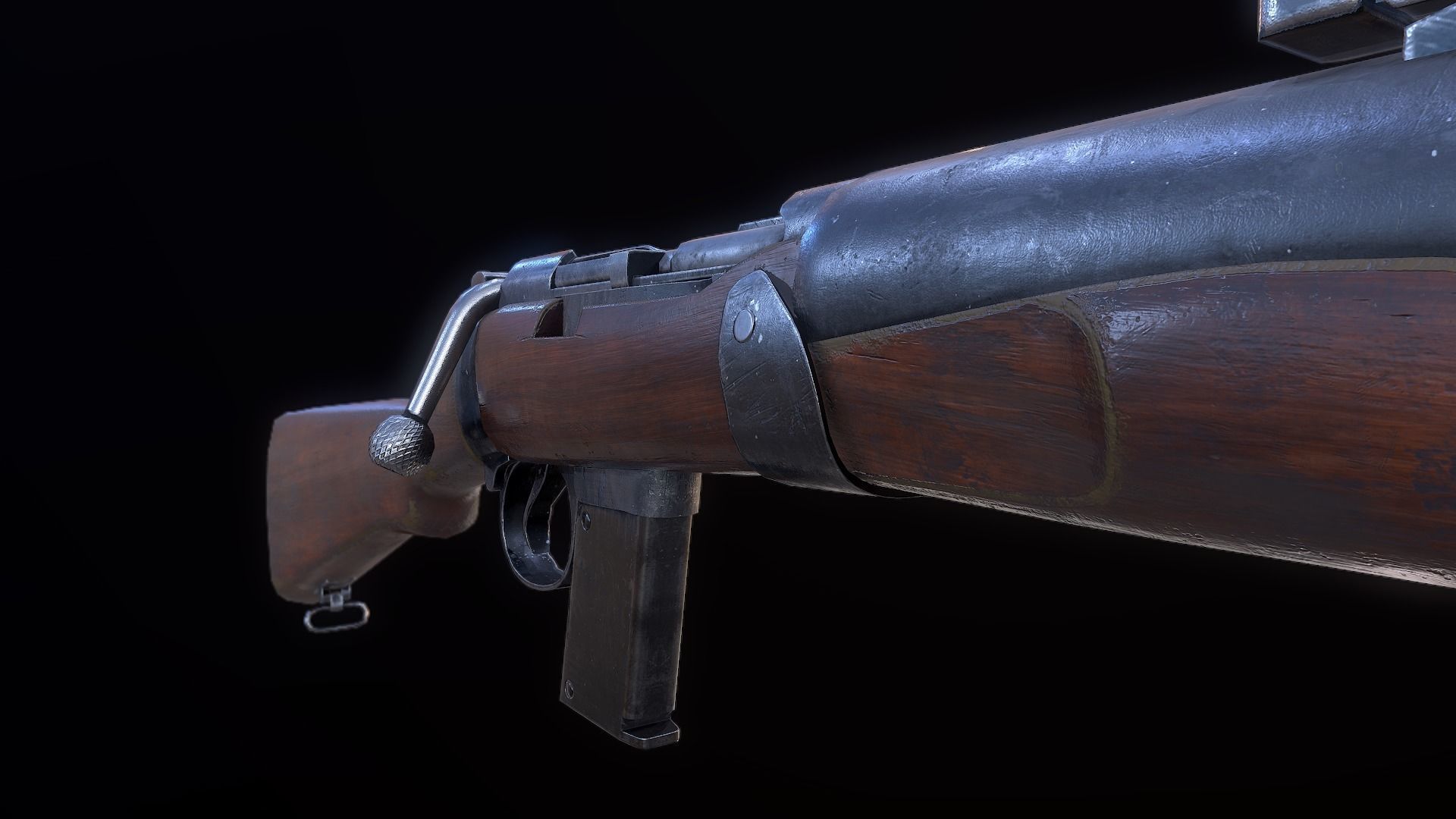 3D model De Lisle British WW2 Rifle PBR Low-poly 3D model VR / AR / low ...