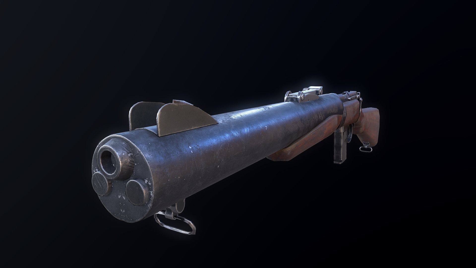 3D model De Lisle British WW2 Rifle PBR Low-poly 3D model VR / AR / low ...