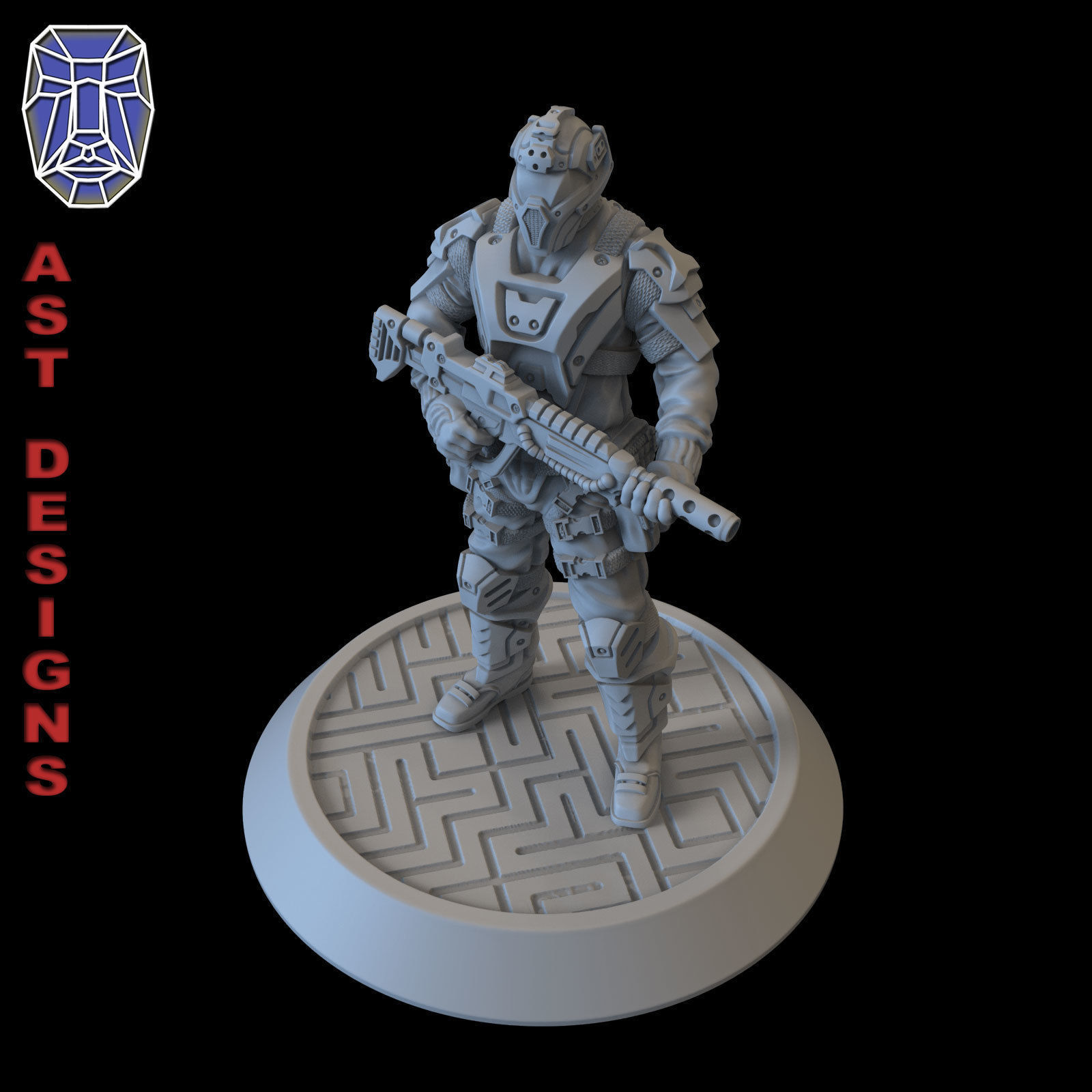 sci fi Miniature 1-0 soldier warrior Miniature 3D model 3D printable ...