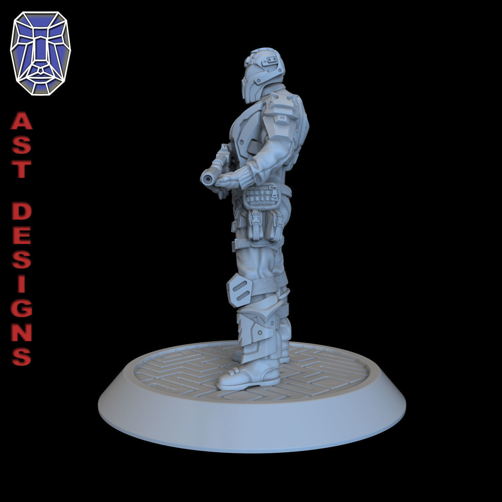 sci fi Miniature 1-0 soldier warrior Miniature 3D model 3D printable ...