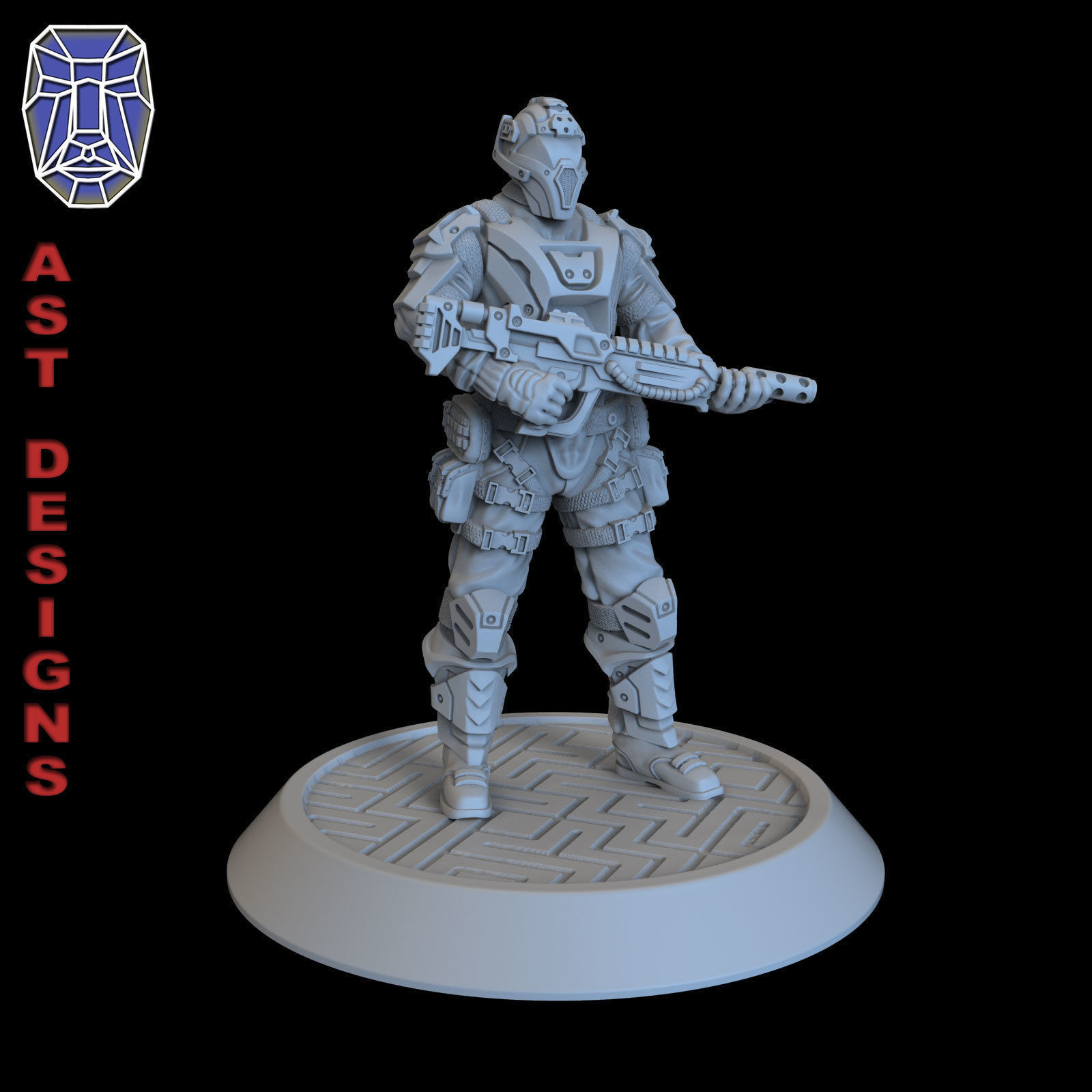sci fi Miniature 1-0 soldier warrior Miniature 3D model 3D printable ...