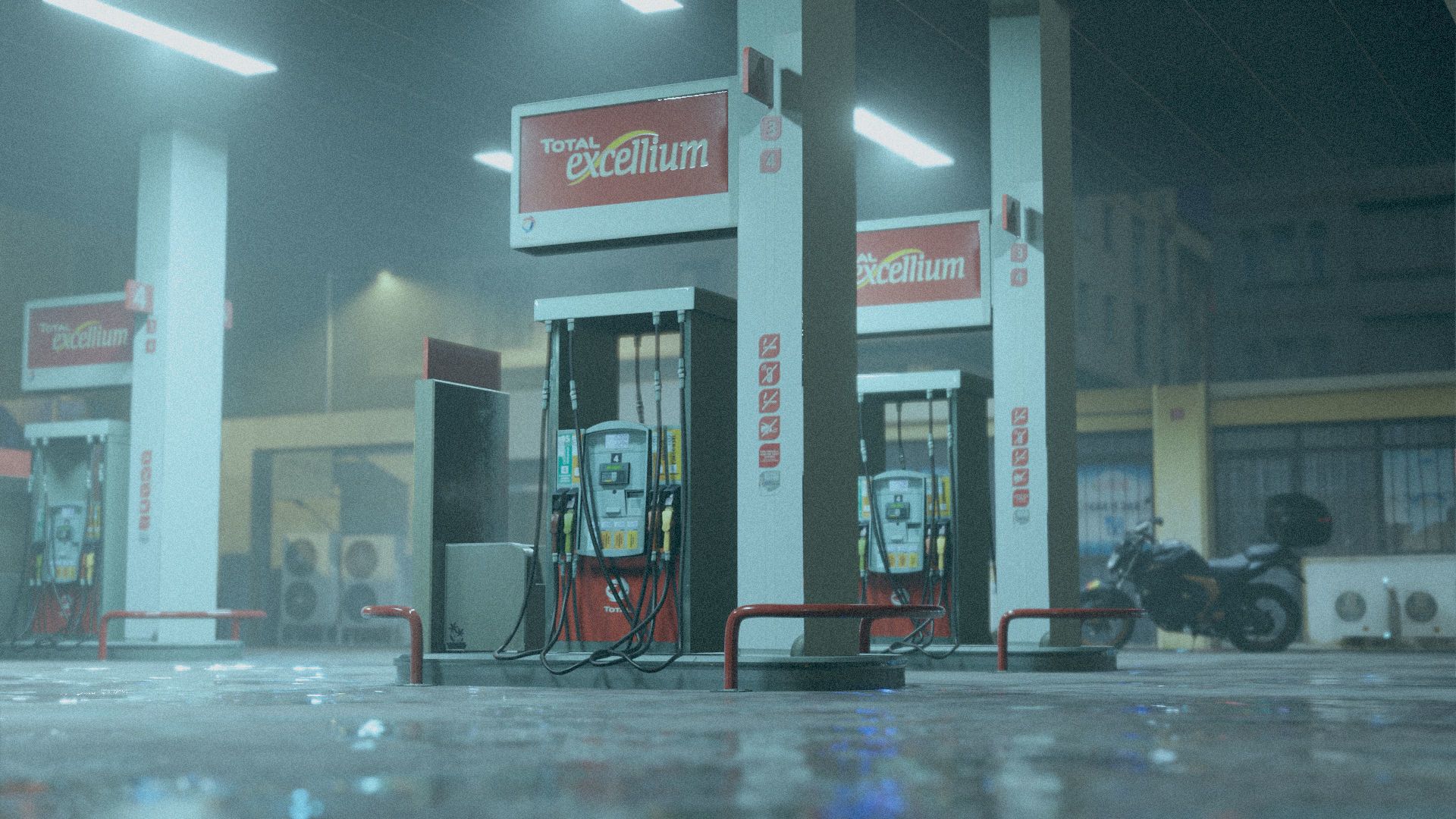 Gas Station Theme Environment 3D model | CGTrader