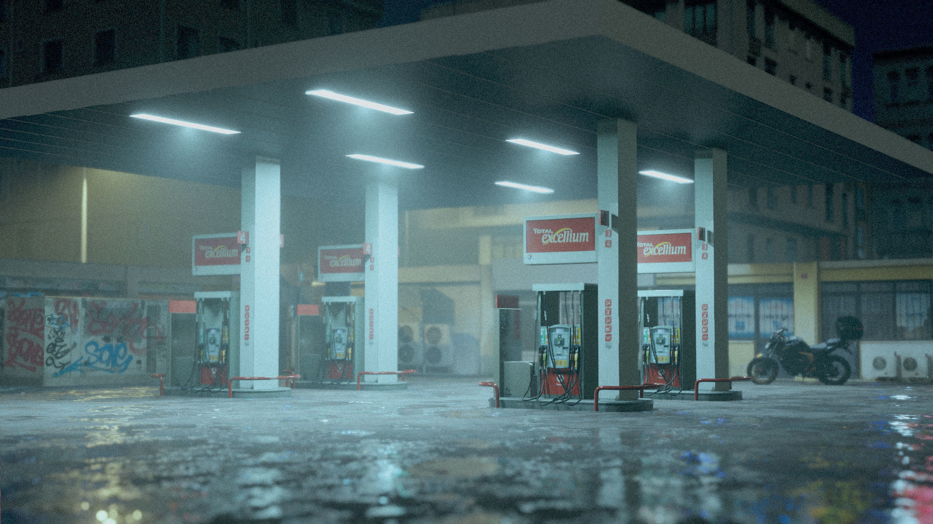 Gas Station Theme Environment 3D model | CGTrader