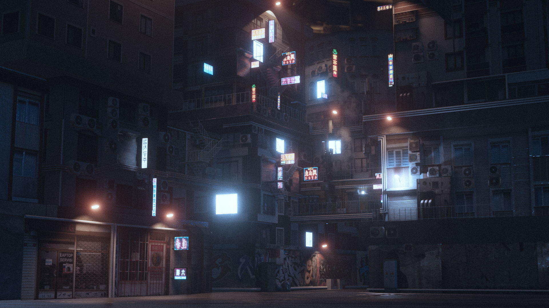 Cyberpunk Theme Environment 3D model | CGTrader