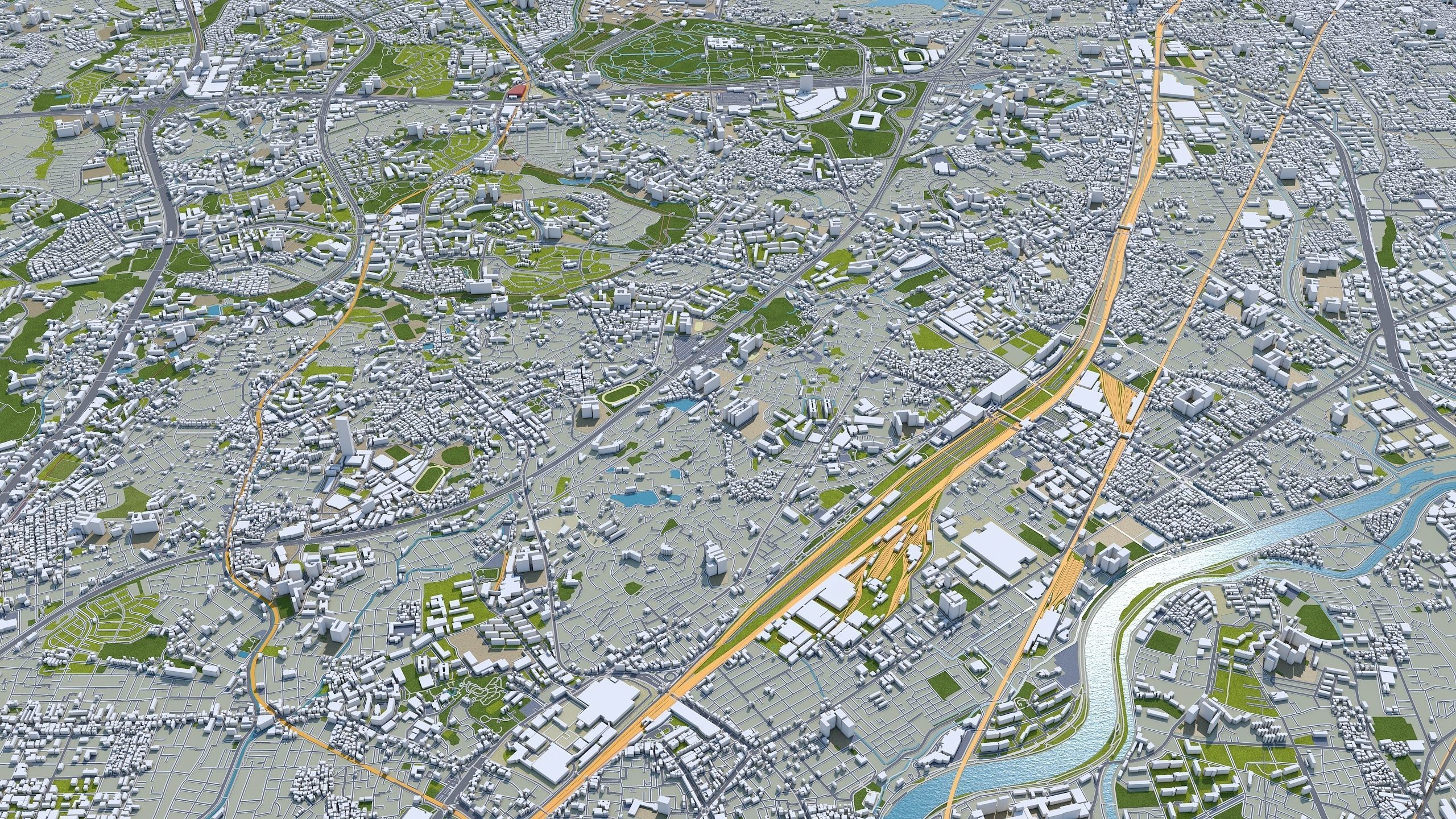 3D model Kyoto City in Japan 80km VR / AR / low-poly | CGTrader