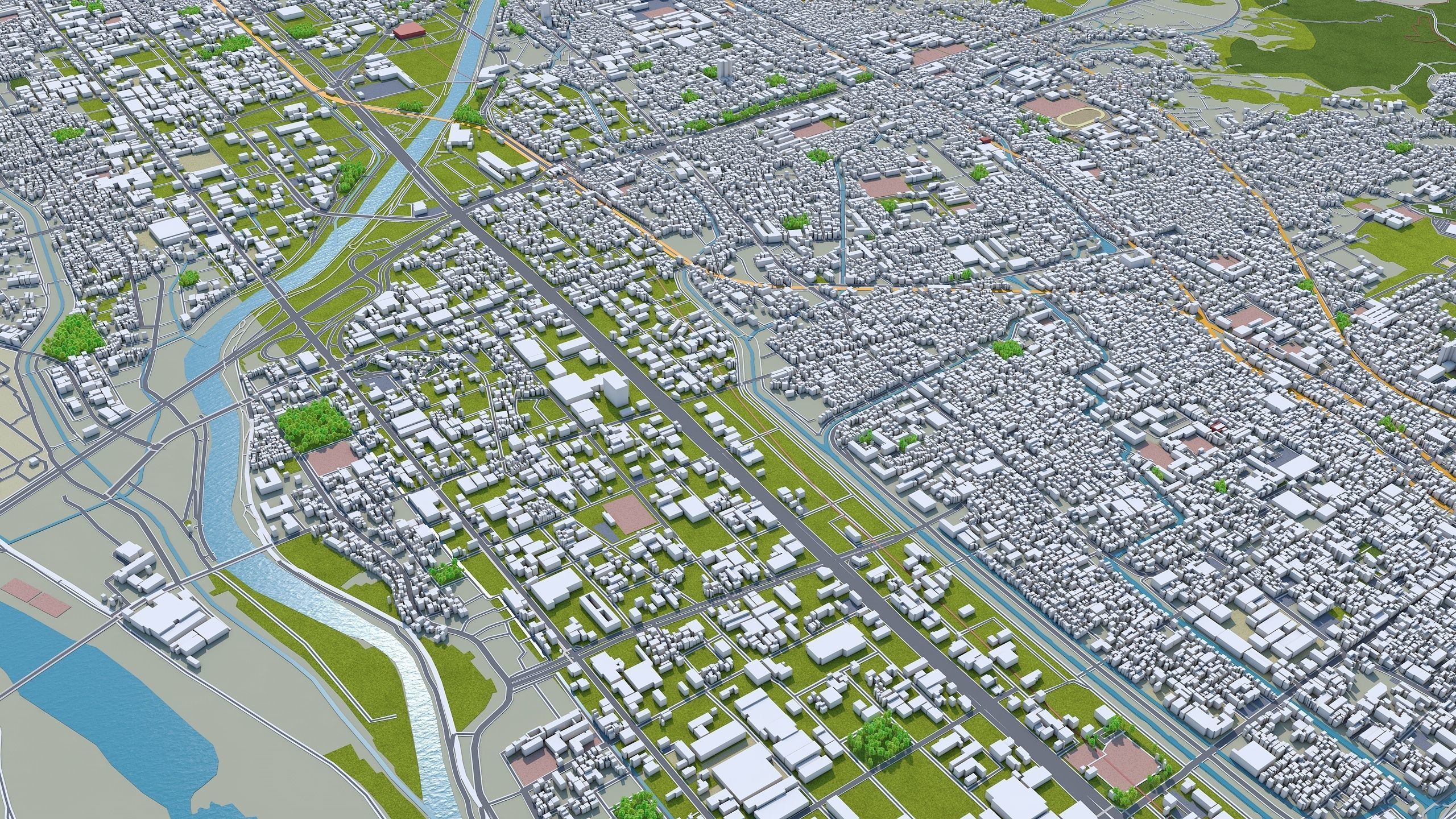 3D model Kyoto City in Japan 80km VR / AR / low-poly | CGTrader